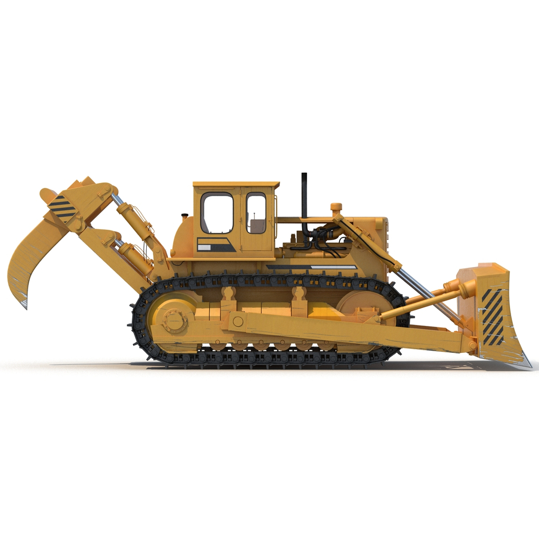 bulldozer rigged 3d model