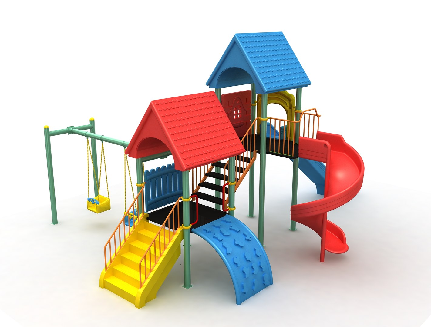3D Metal Playground Slide Model - TurboSquid 1555930