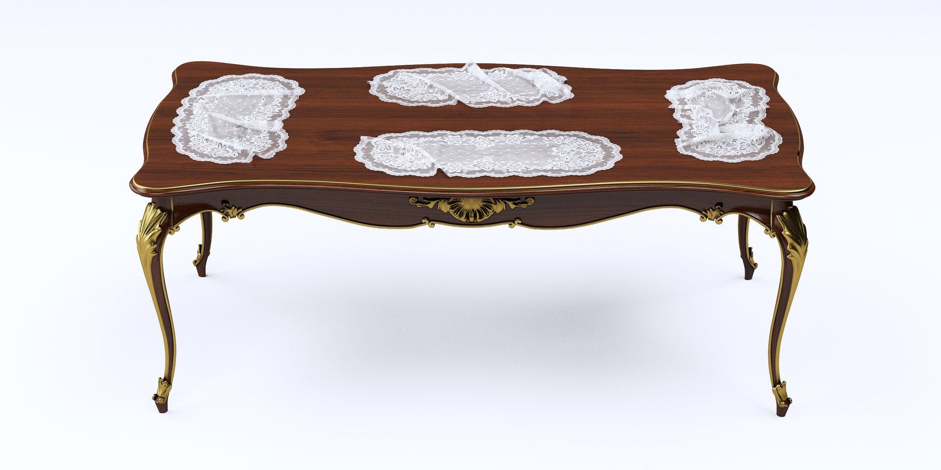 3d Model Set Lace Doily 8