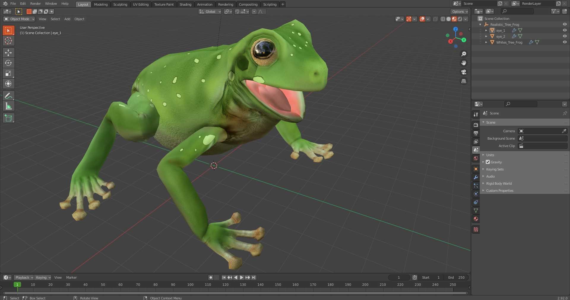 3D Realistic Tree Frog - TurboSquid 2249623