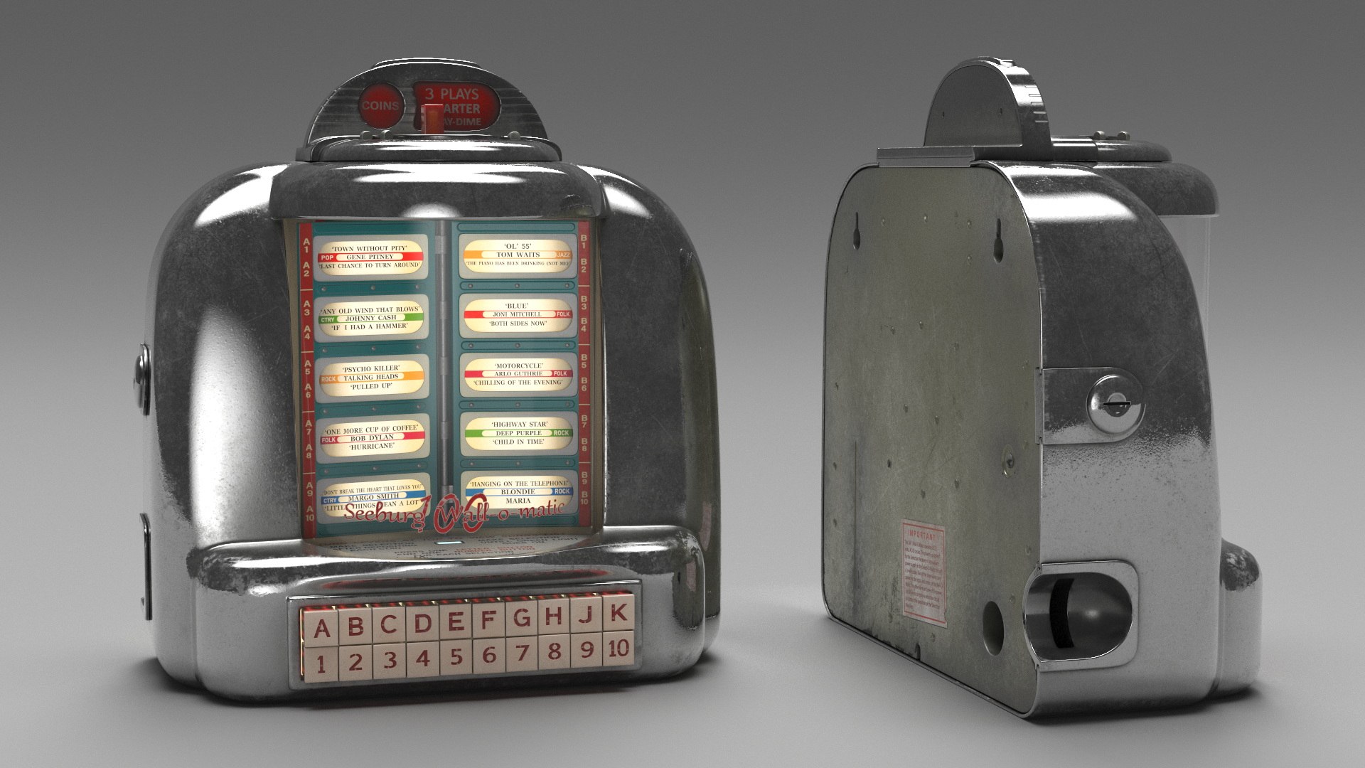 Diner Retro Tabletop Jukebox Seeburg On State 3D Model - TurboSquid 2352050