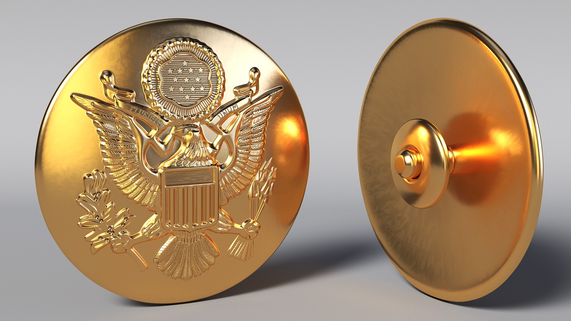 Round Gold Cockade 3D - TurboSquid 2164106