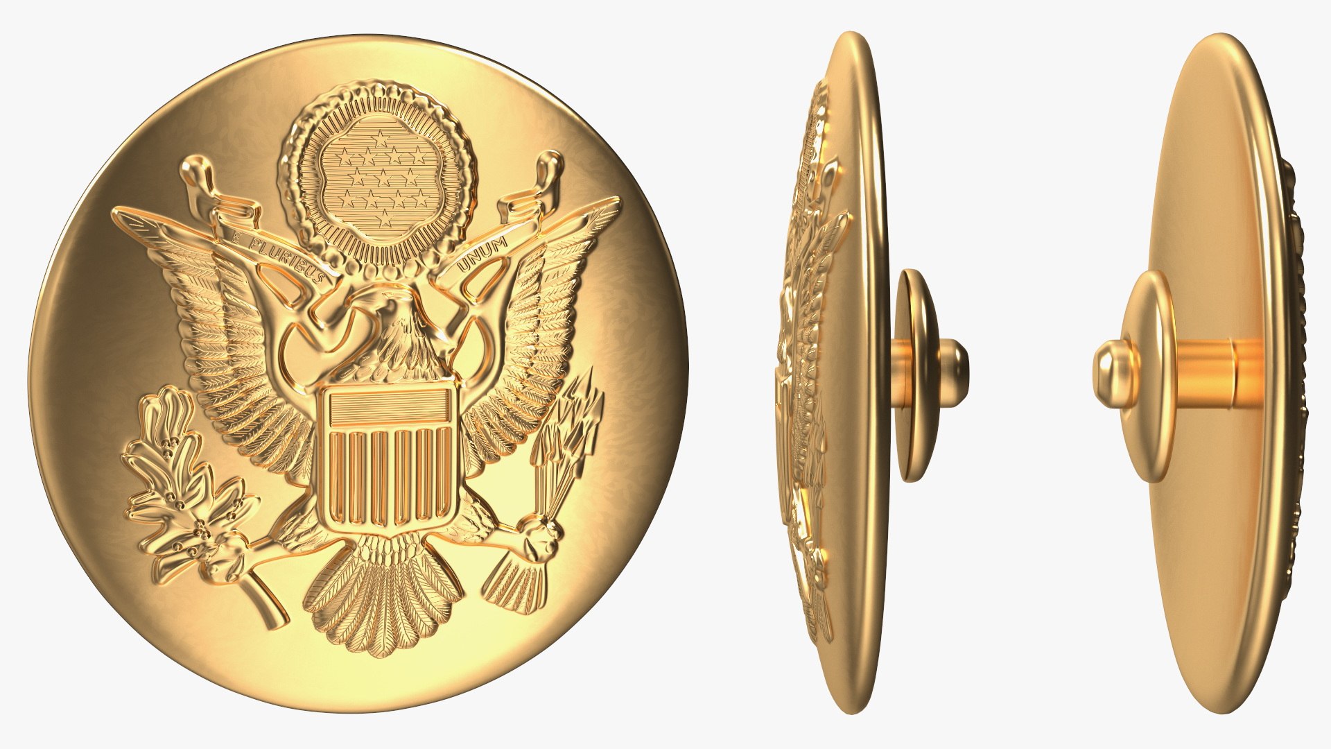 Round Gold Cockade 3D - TurboSquid 2164106