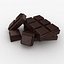 Realistic Cut Chocolate Bar 3ds