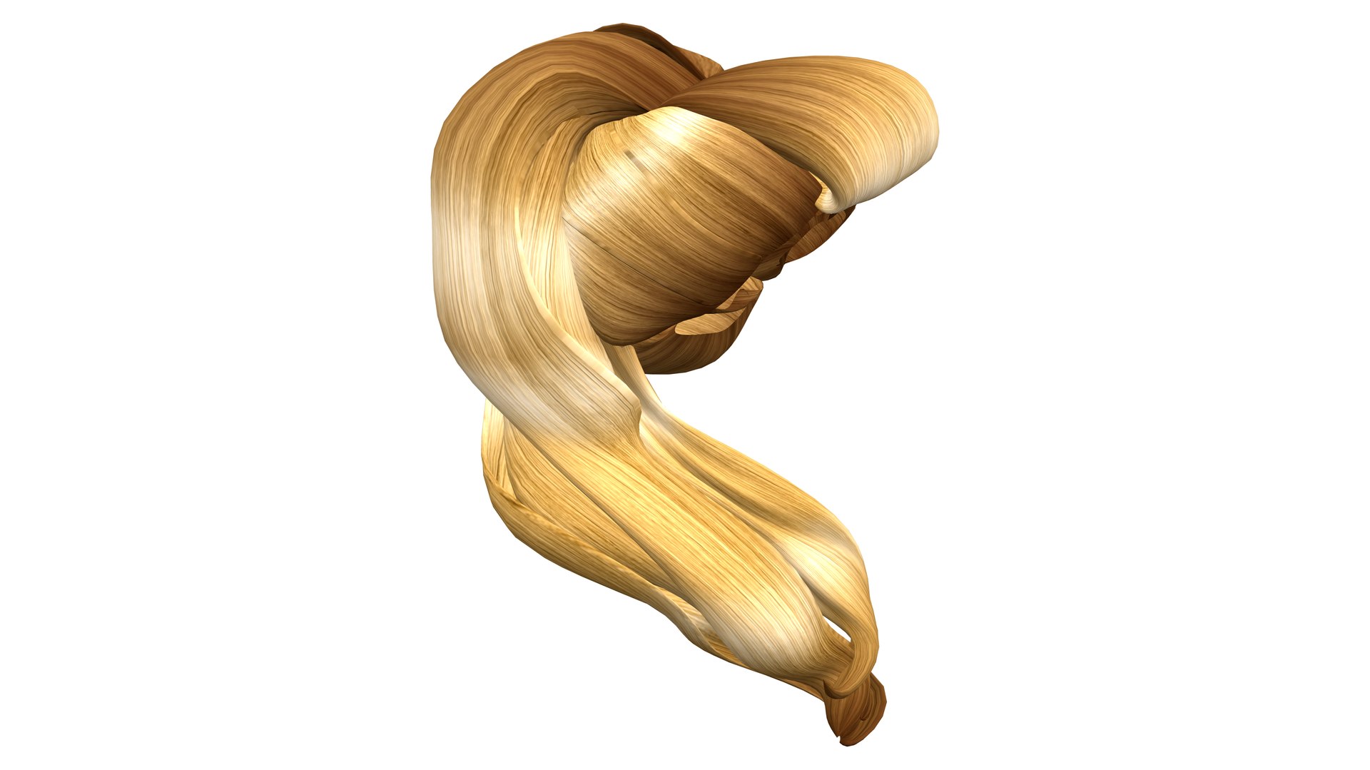 Bella Retro Pin-Up Ponytail Hair Model - TurboSquid 2076051