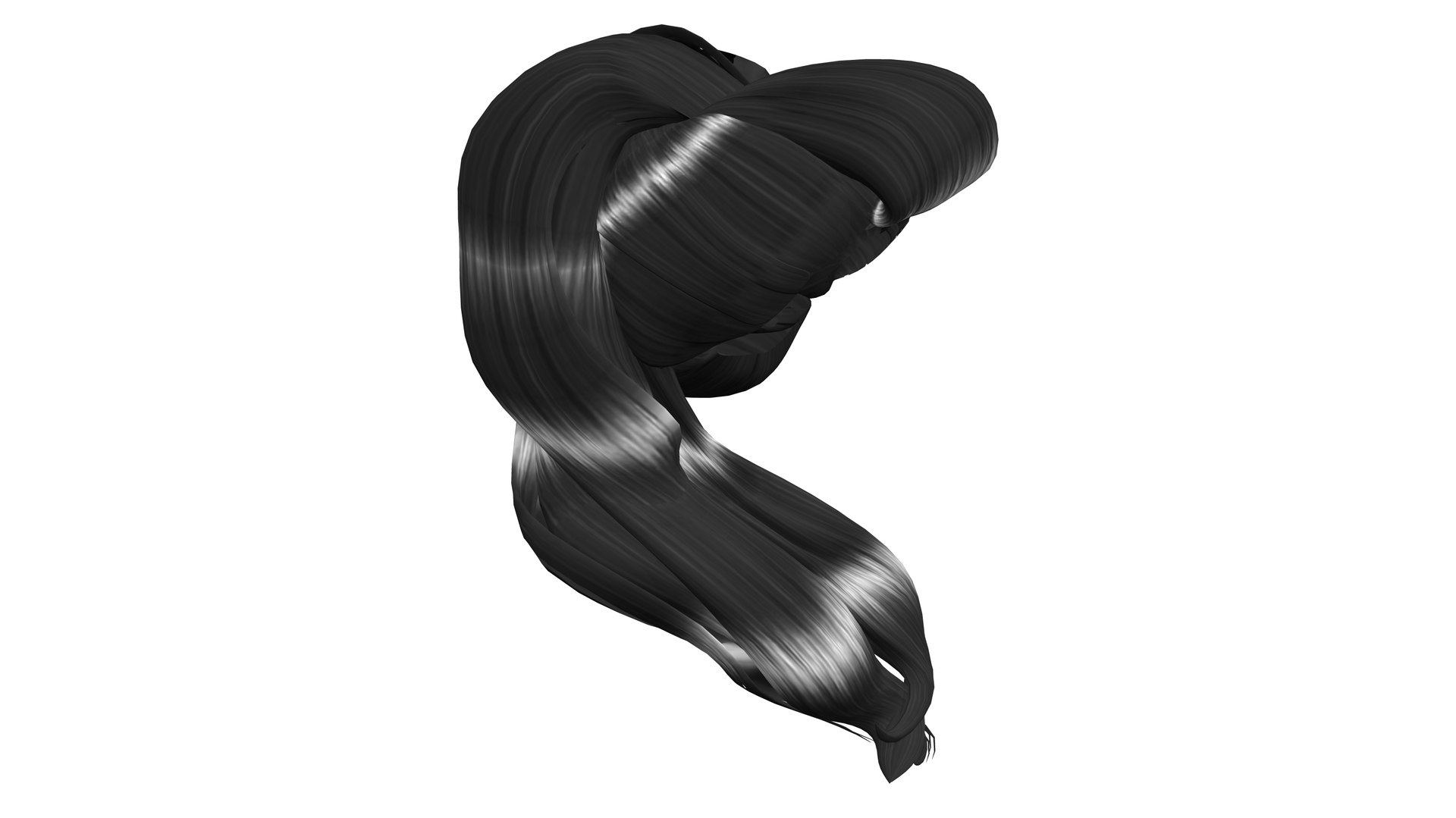Bella Retro Pin-Up Ponytail Hair Model - TurboSquid 2076051
