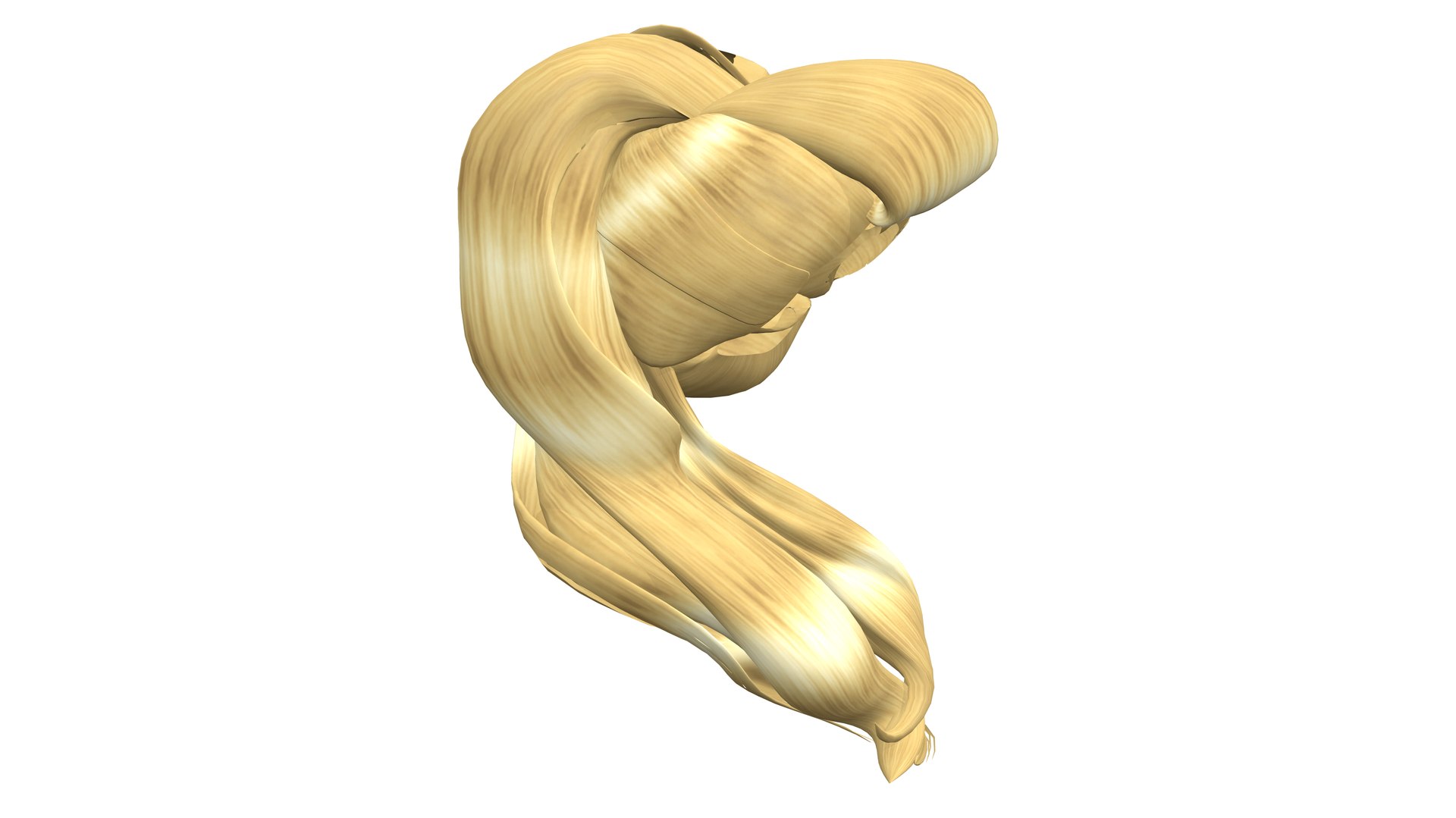 Bella Retro Pin-Up Ponytail Hair Model - TurboSquid 2076051