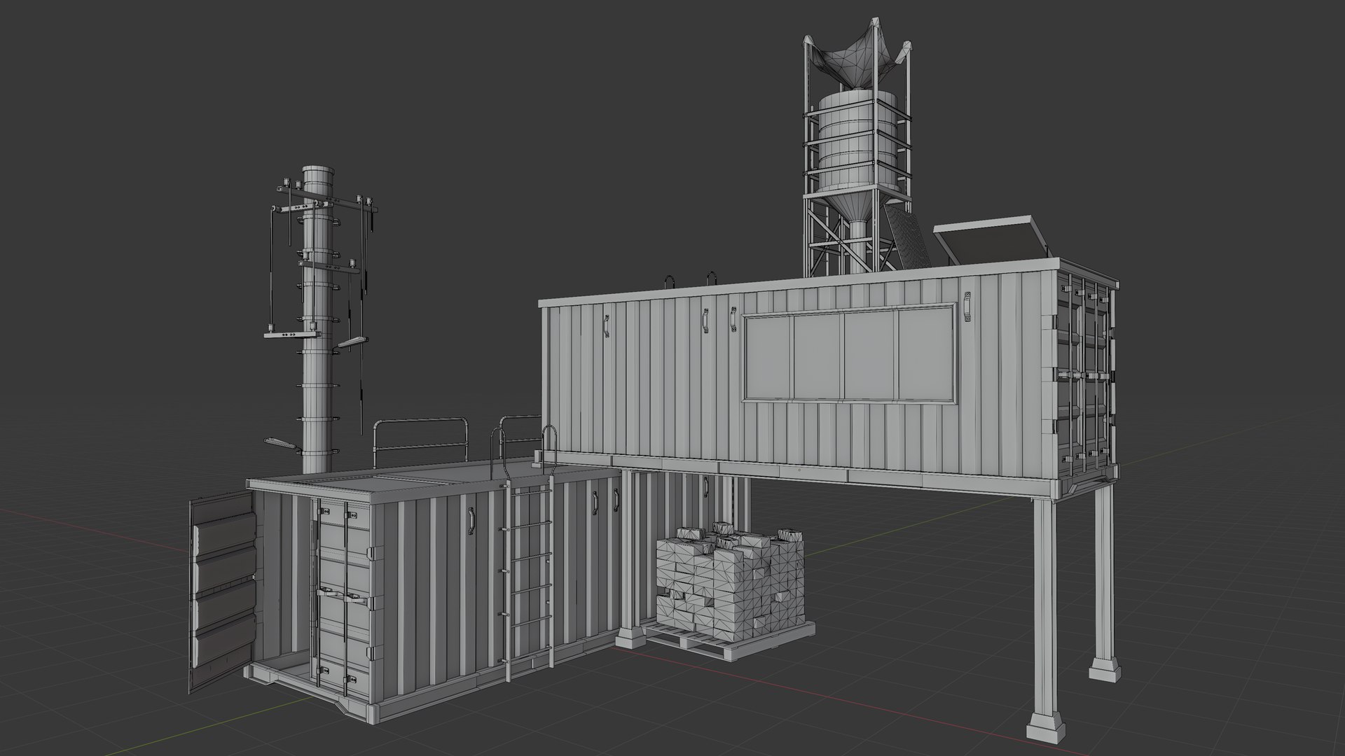 Shipping Container House Props 3D Model - TurboSquid 2351548