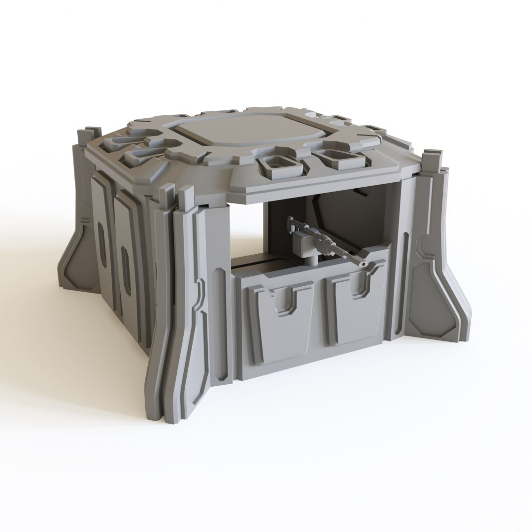 3D Military Pillbox Tabletop Scenery Model - TurboSquid 1570357