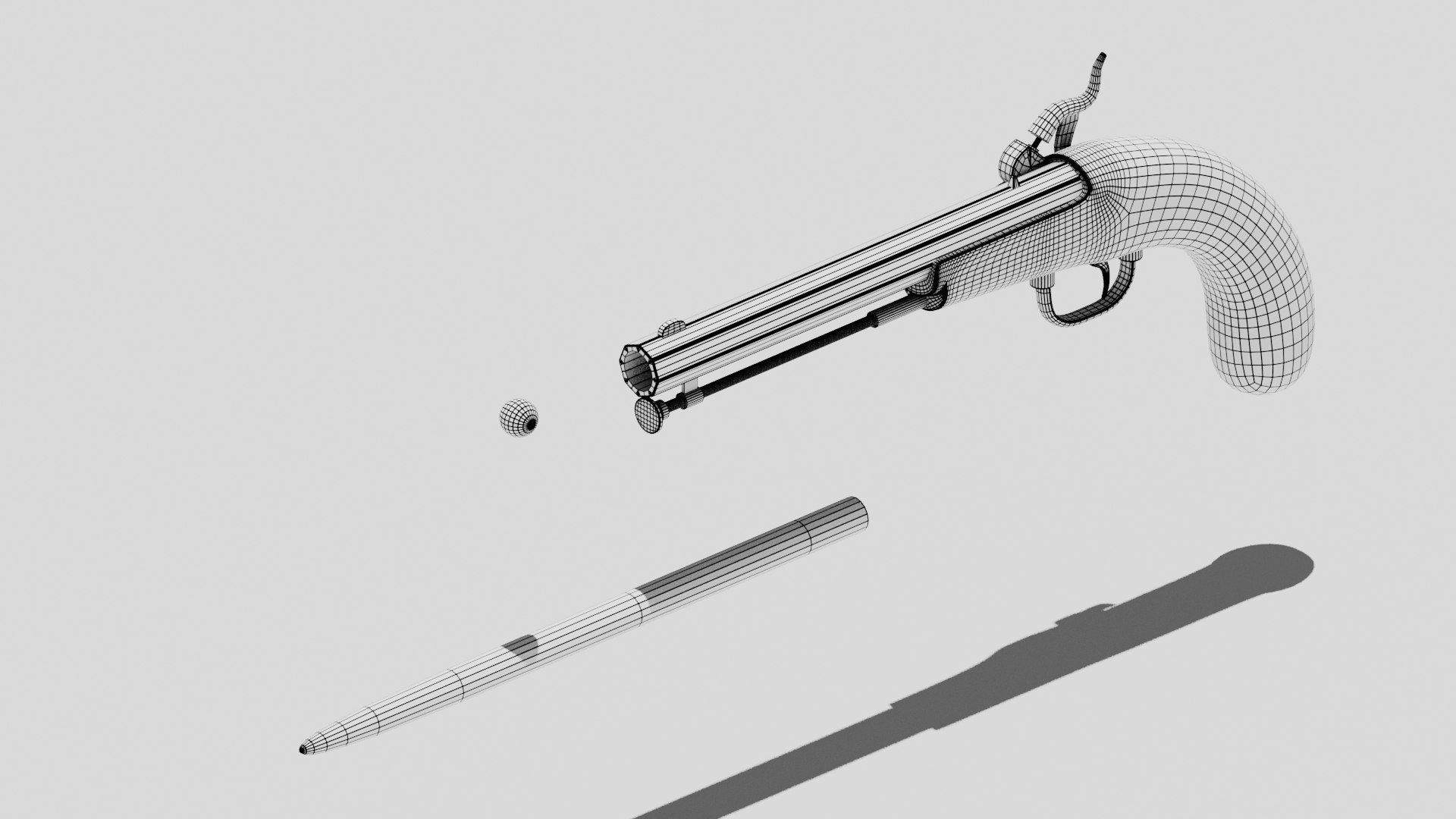 3D OB 00 01 Vampire Hunter Auxiliary Pistol - TurboSquid 1978129
