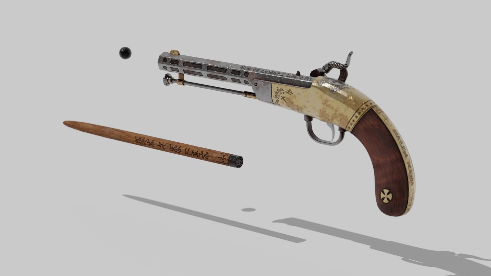 3D OB 00 01 Vampire Hunter Auxiliary Pistol - TurboSquid 1978129