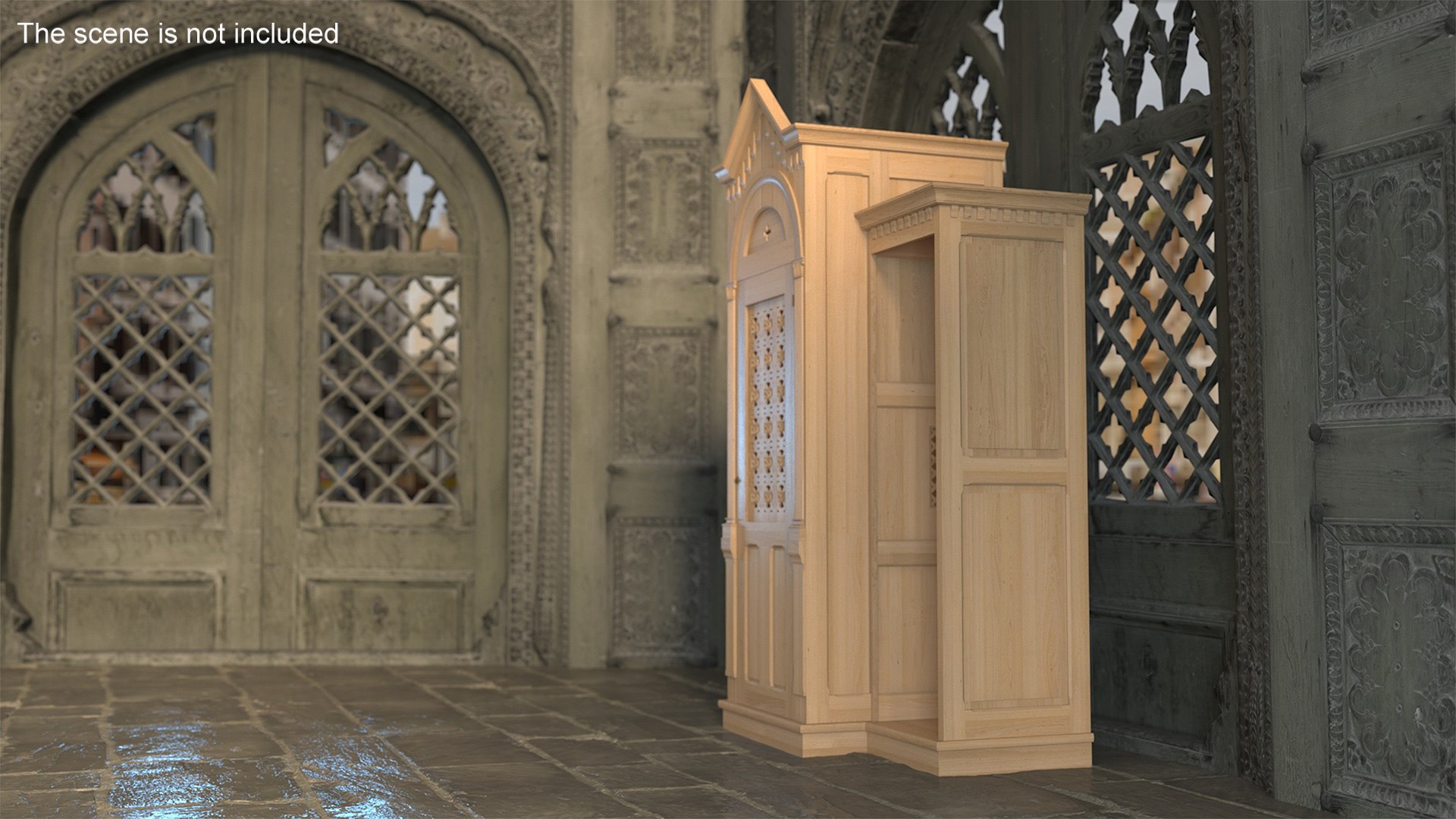 Confessional Oak Wood 3D Model - TurboSquid 2238366