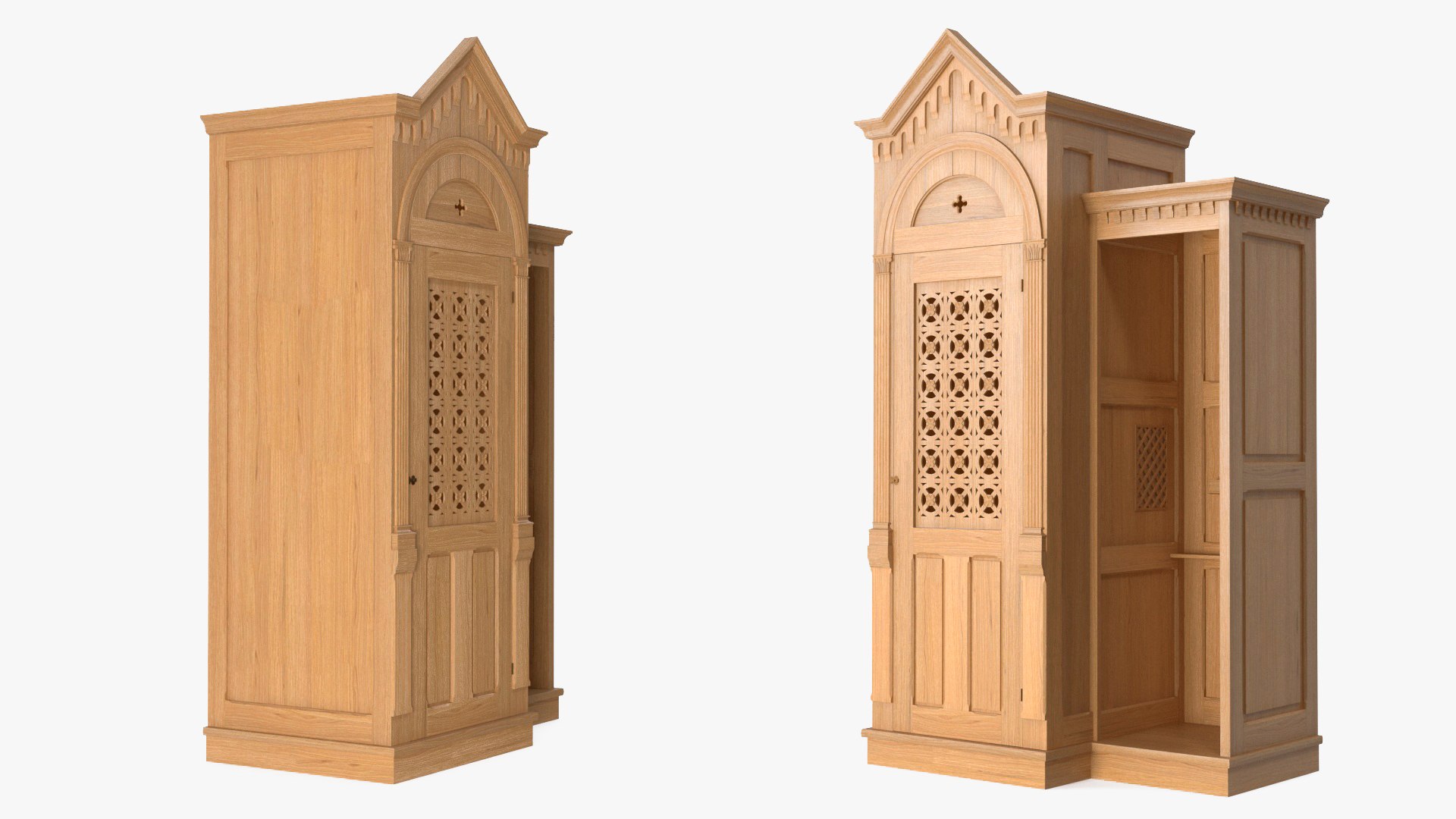 Confessional Oak Wood 3D Model - TurboSquid 2238366