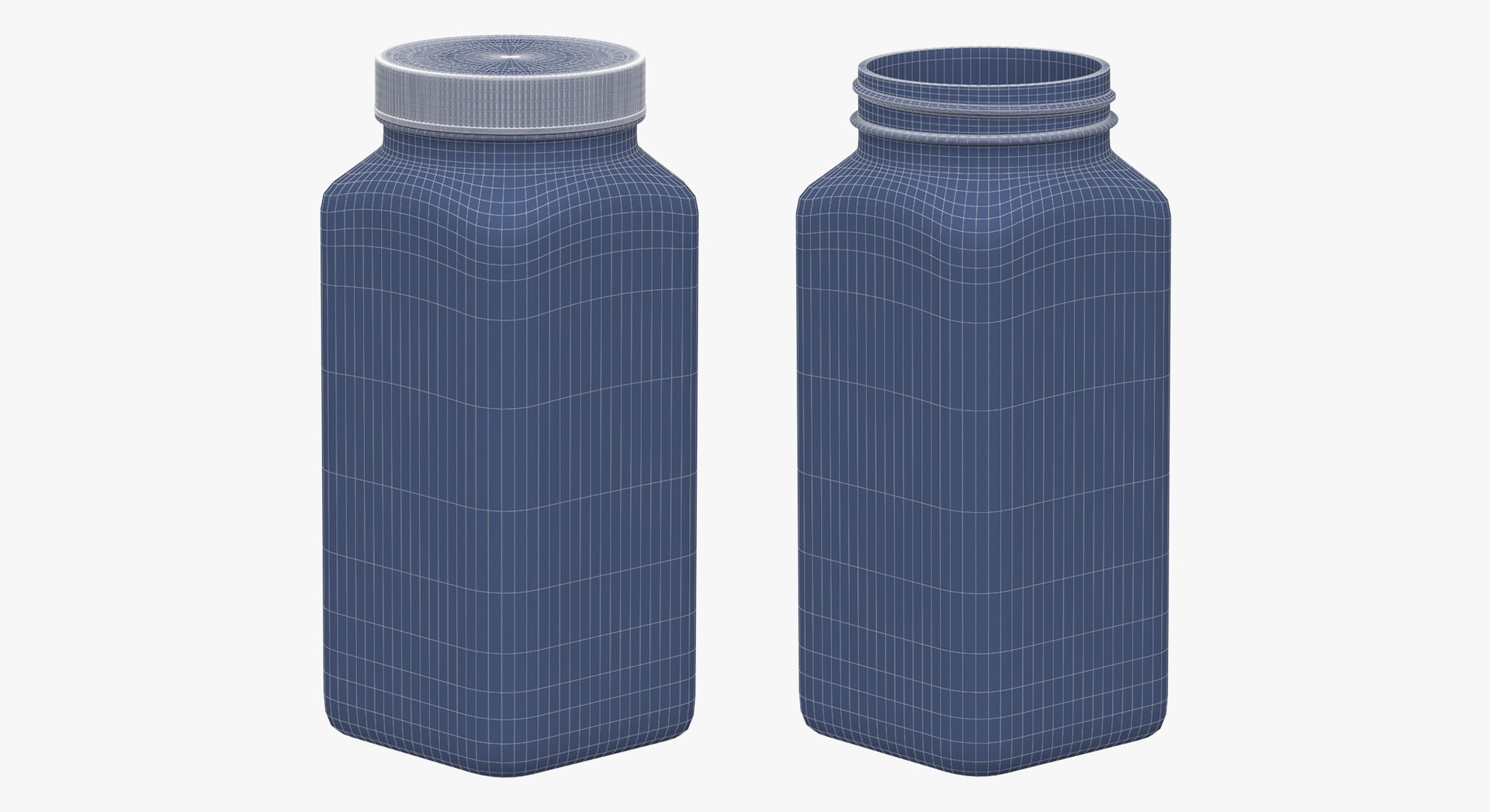 16oz 480ml Plastic Square Bottles Transparent Collection 03 - 2 Models 3D Model - TurboSquid 1955473