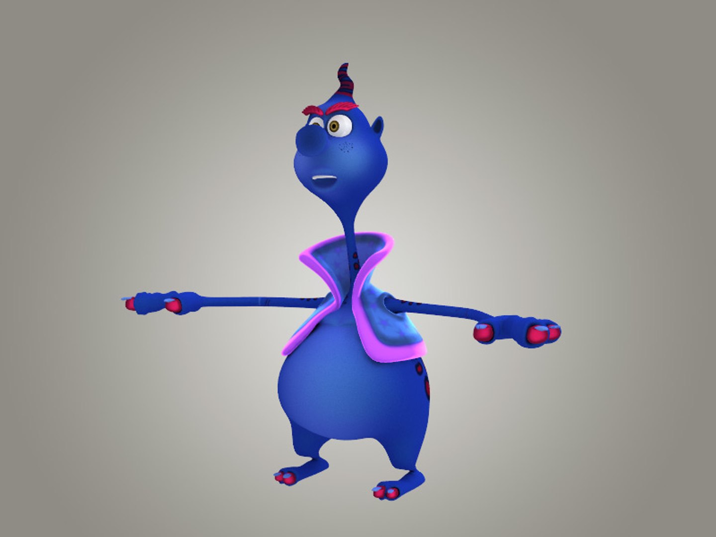 3d cartoon alien toon model