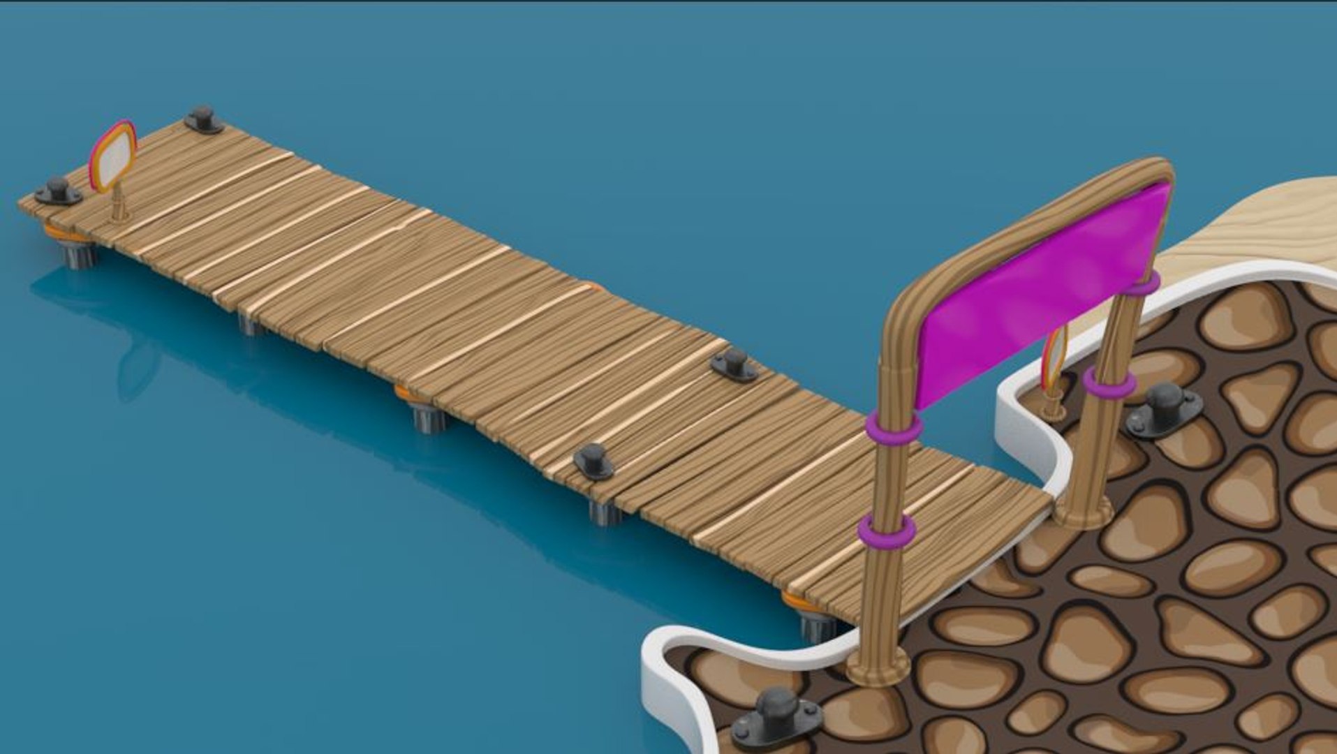 3D cartoon sea scaffold - TurboSquid 1395243