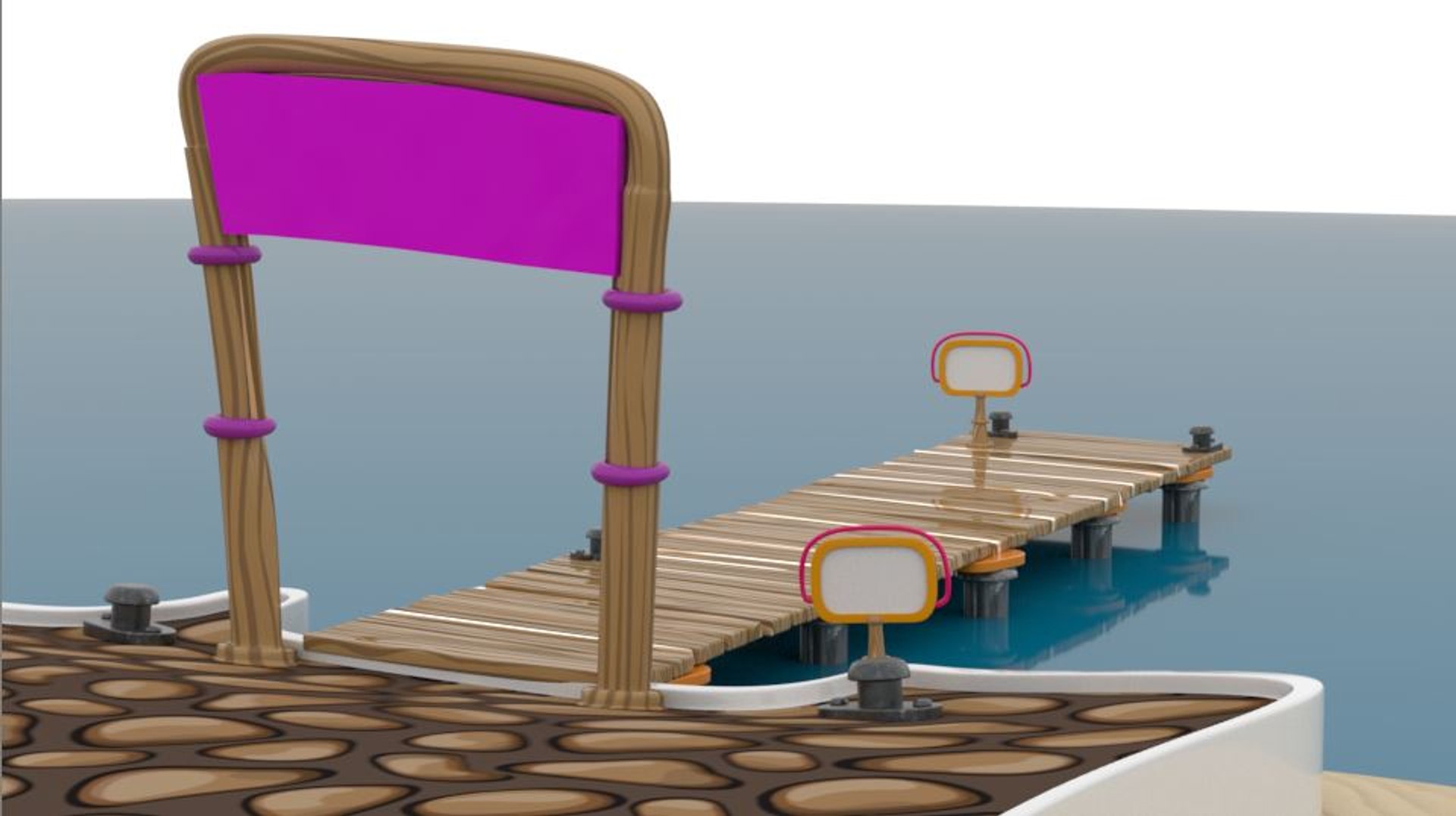 3D cartoon sea scaffold - TurboSquid 1395243