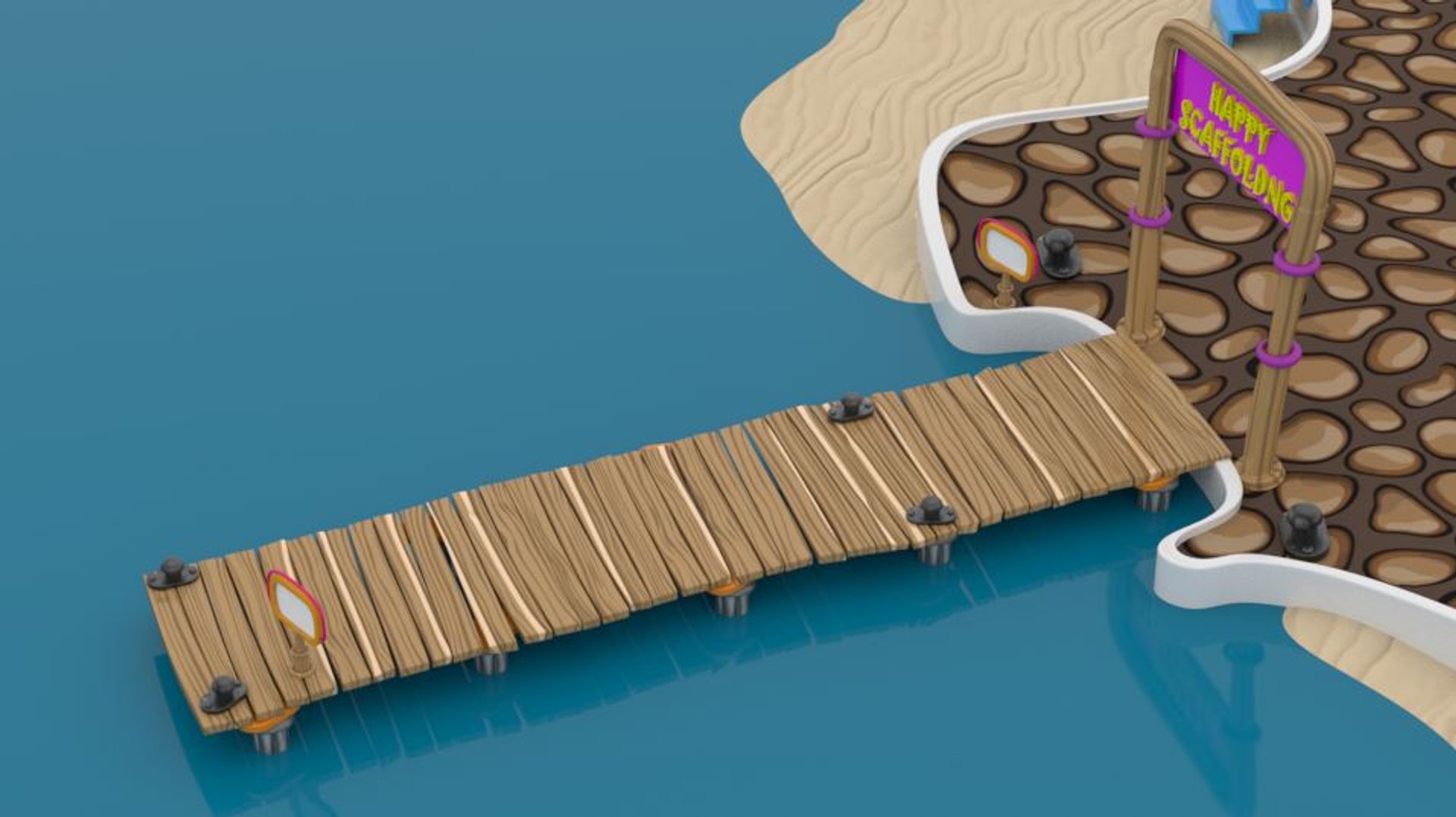 3D cartoon sea scaffold - TurboSquid 1395243