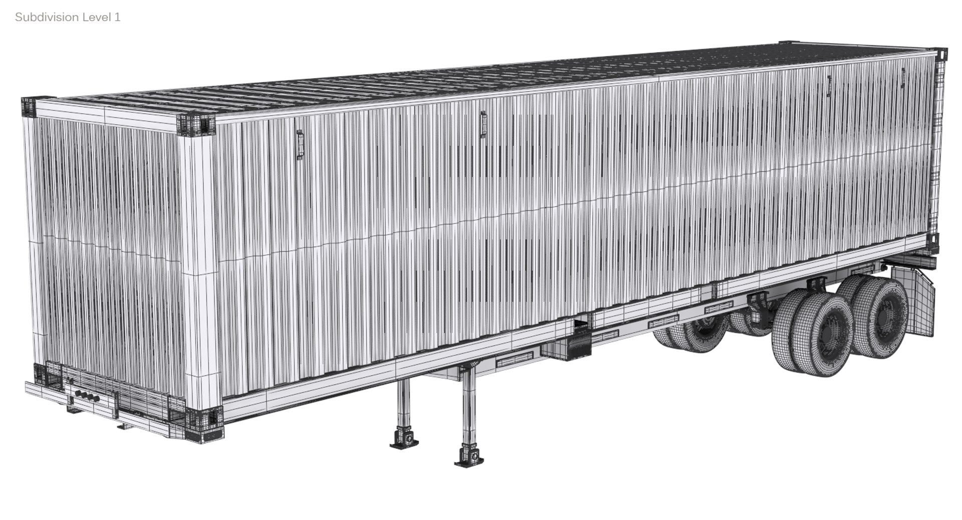 Intermodal trailer 3D model - TurboSquid 1469231