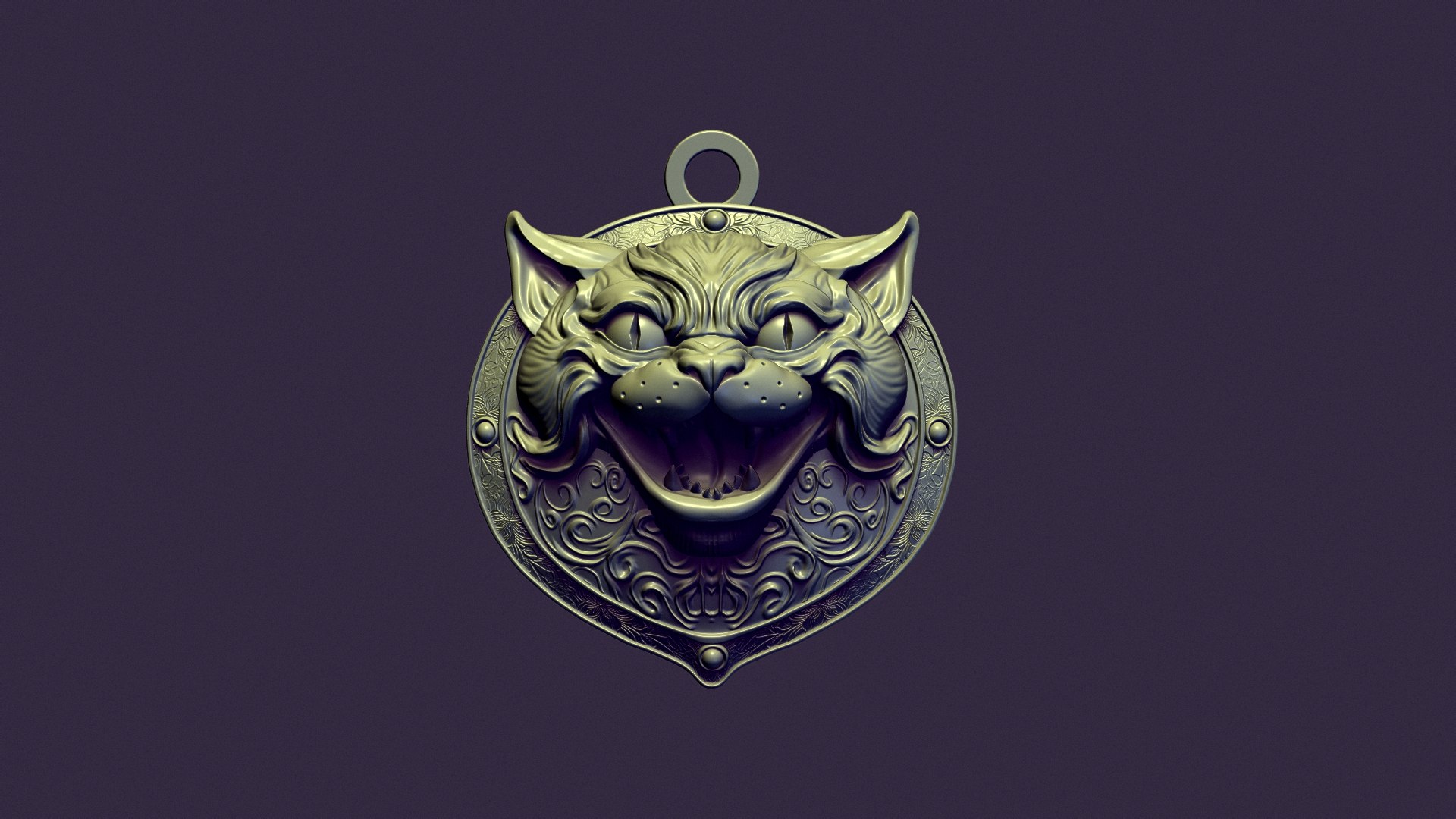 3D CAT MEDALLION - TurboSquid 2028102