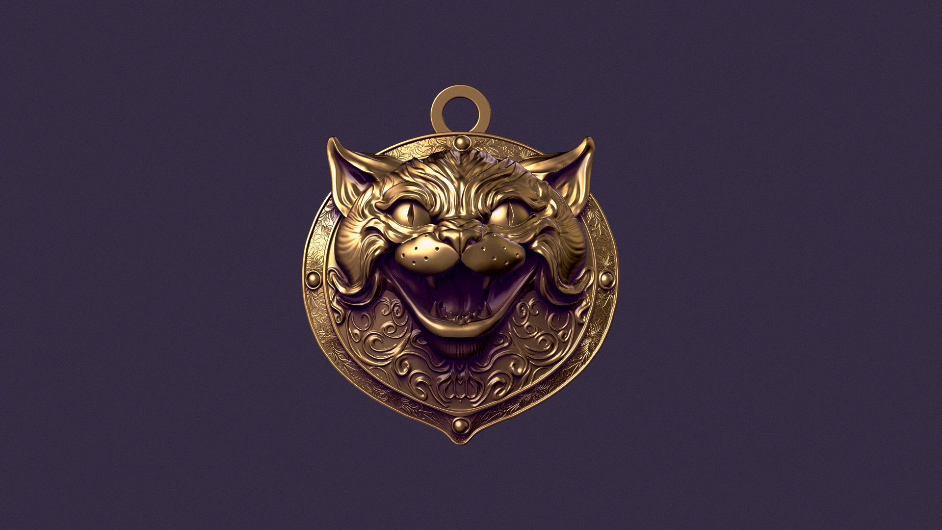 3D CAT MEDALLION - TurboSquid 2028102