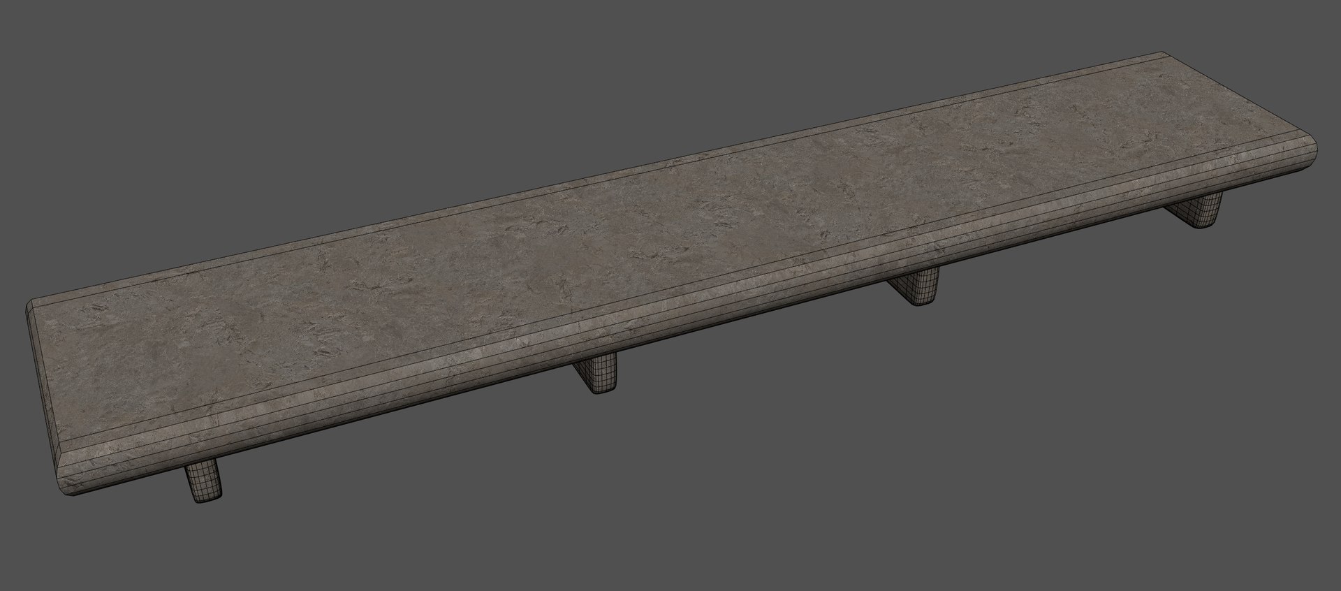 Free 3D Stone Long Bench - TurboSquid 2357340