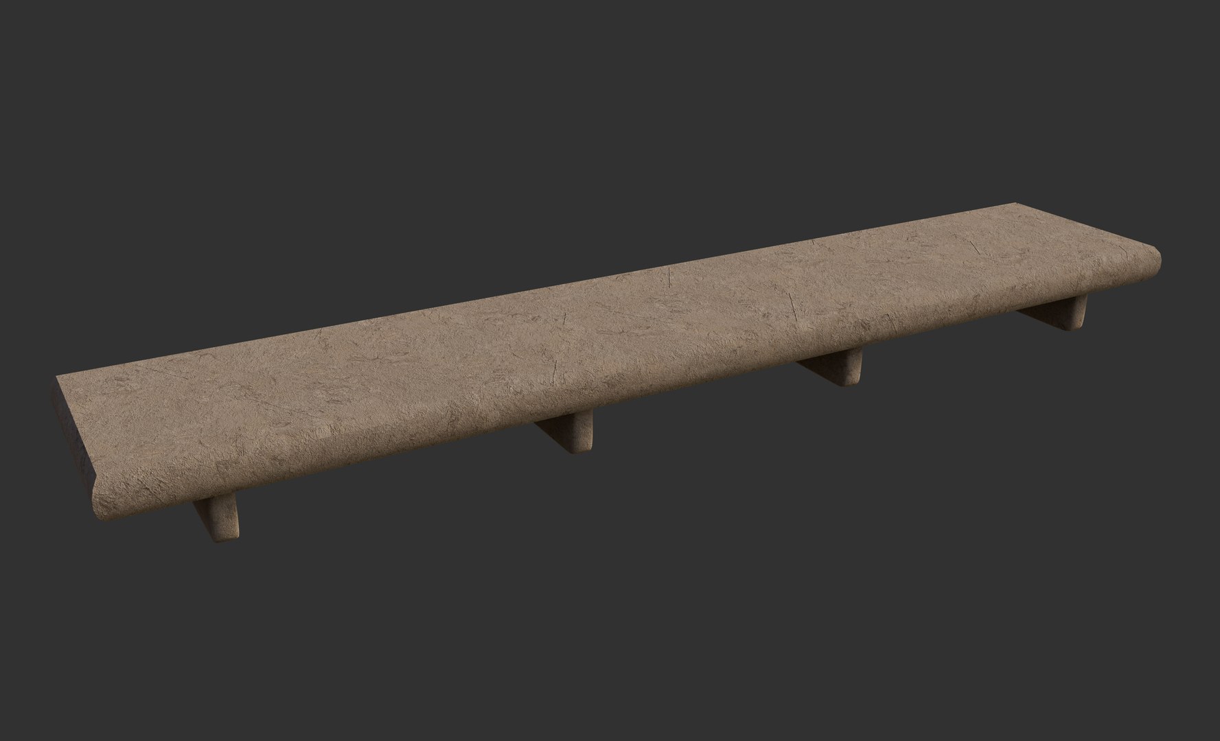 Free 3D Stone Long Bench - TurboSquid 2357340