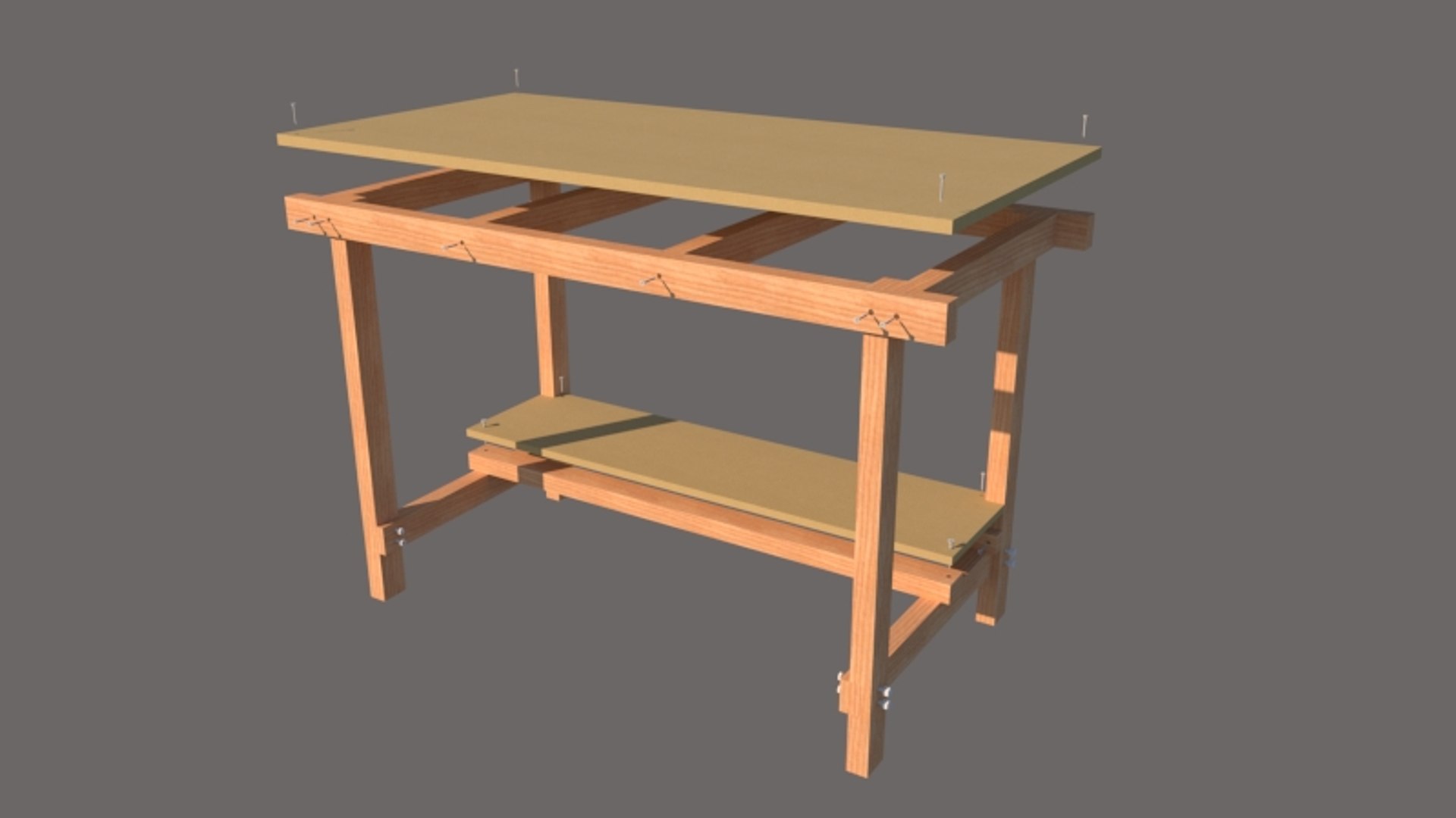 3D Workbench Carpenter Table Model - TurboSquid 1869107