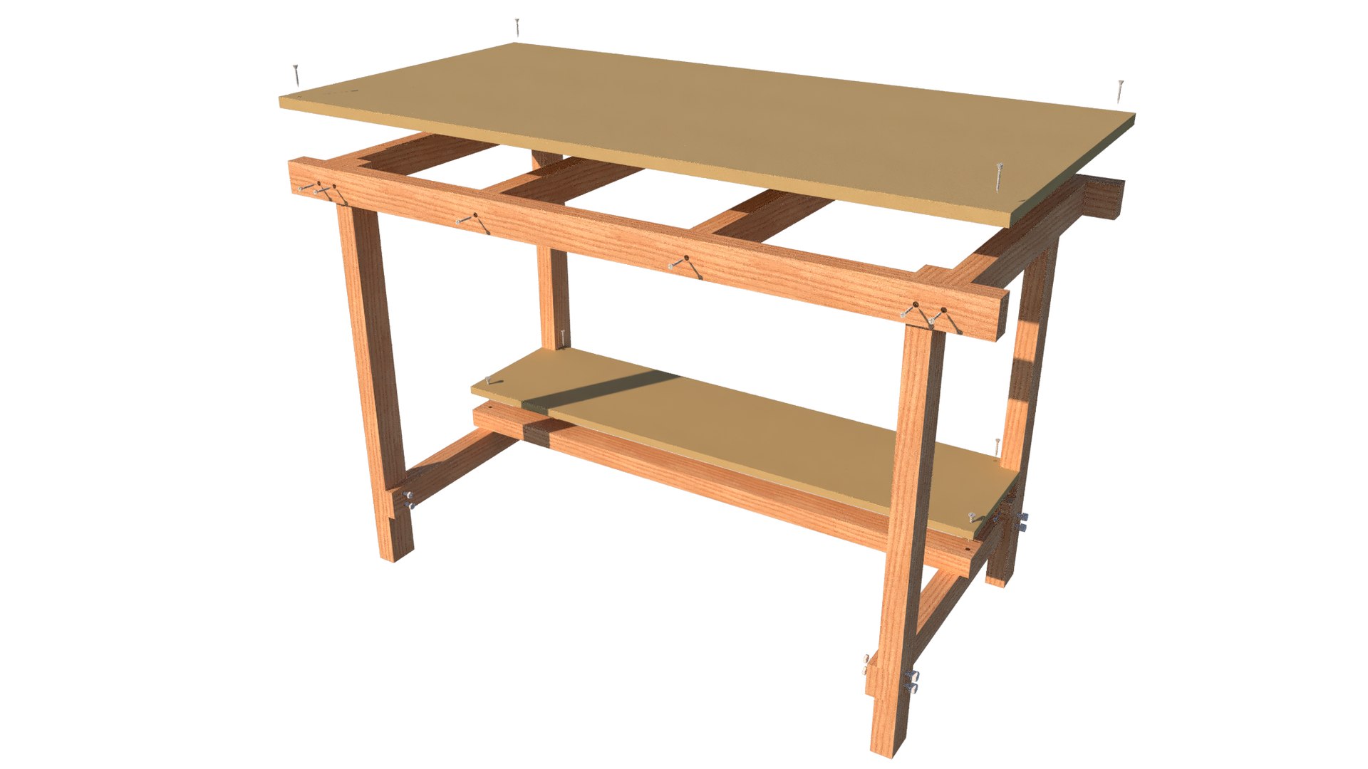 3D Workbench Carpenter Table Model - TurboSquid 1869107