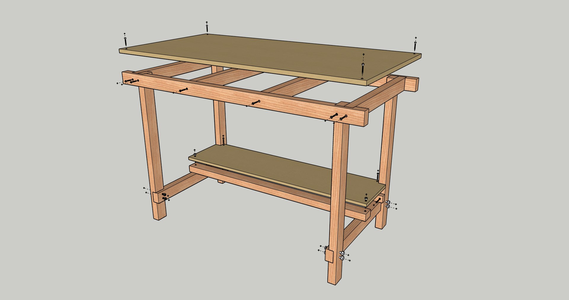3D Workbench Carpenter Table Model - TurboSquid 1869107
