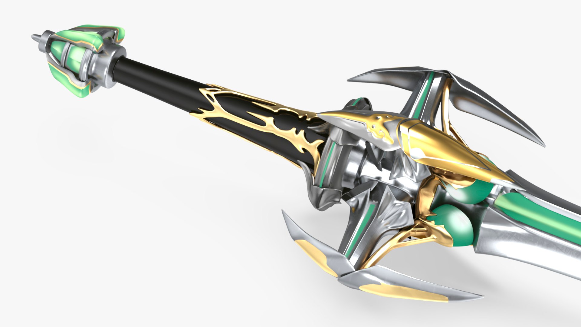 Futuristic Green Sword With Spikes 3D Model - TurboSquid 2230768