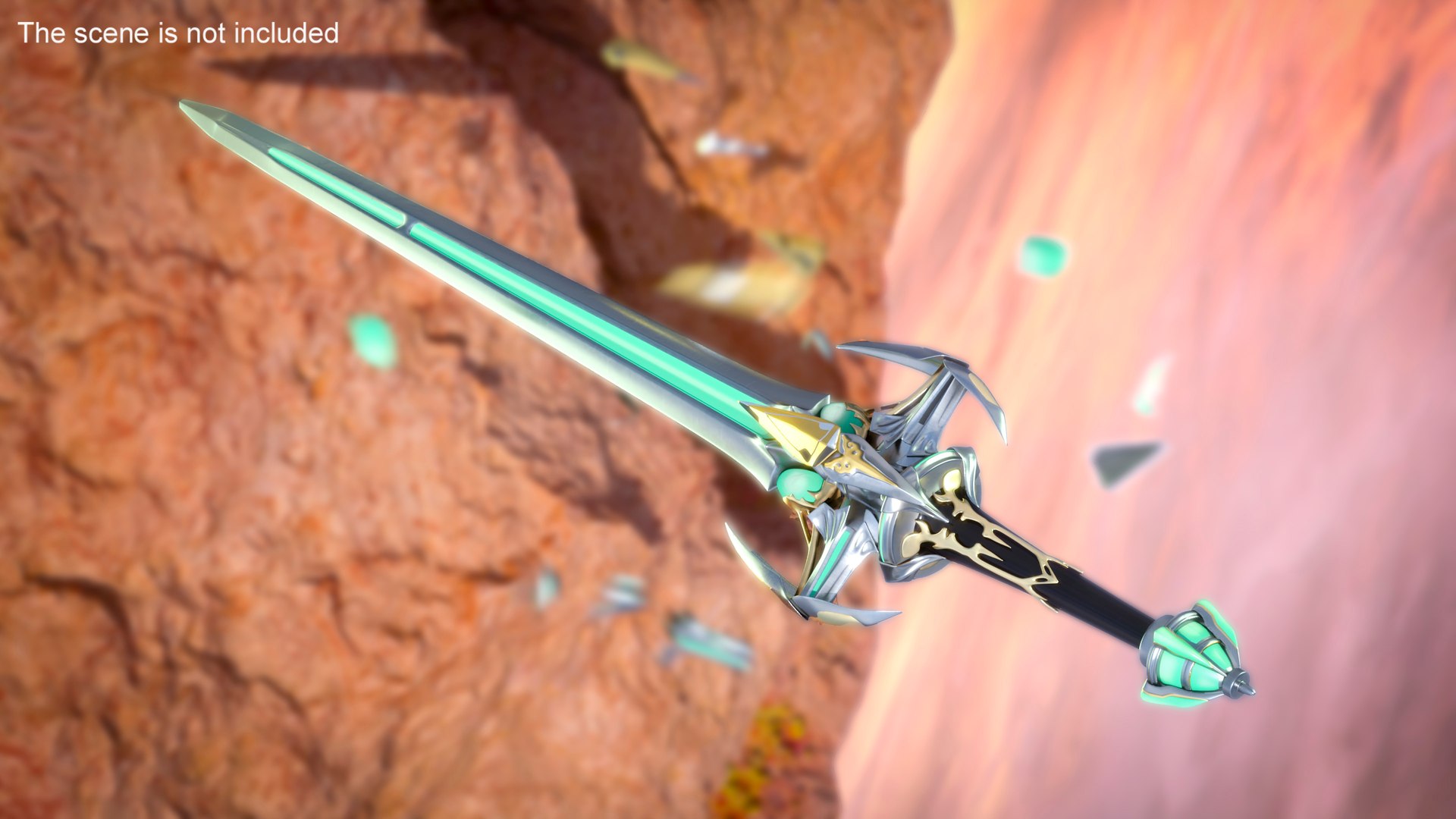 Futuristic Green Sword With Spikes 3D Model - TurboSquid 2230768