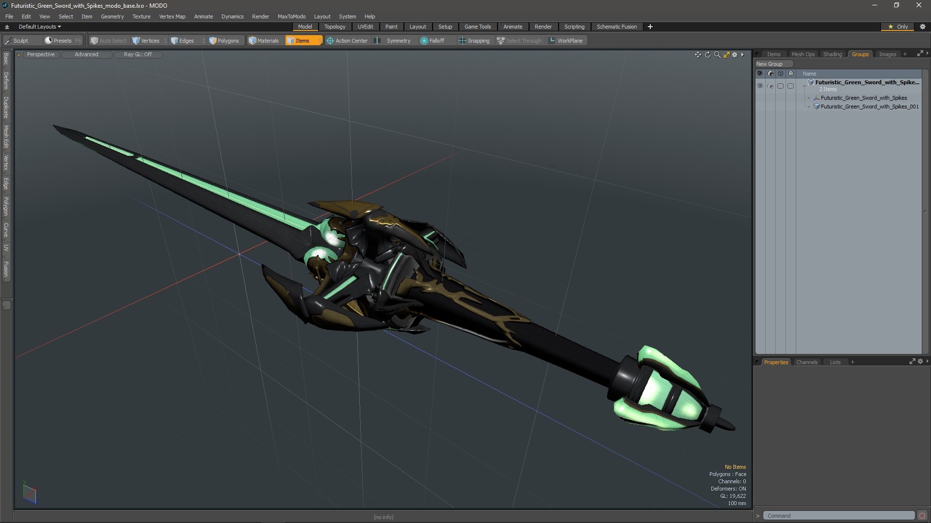 Futuristic Green Sword With Spikes 3D Model - TurboSquid 2230768