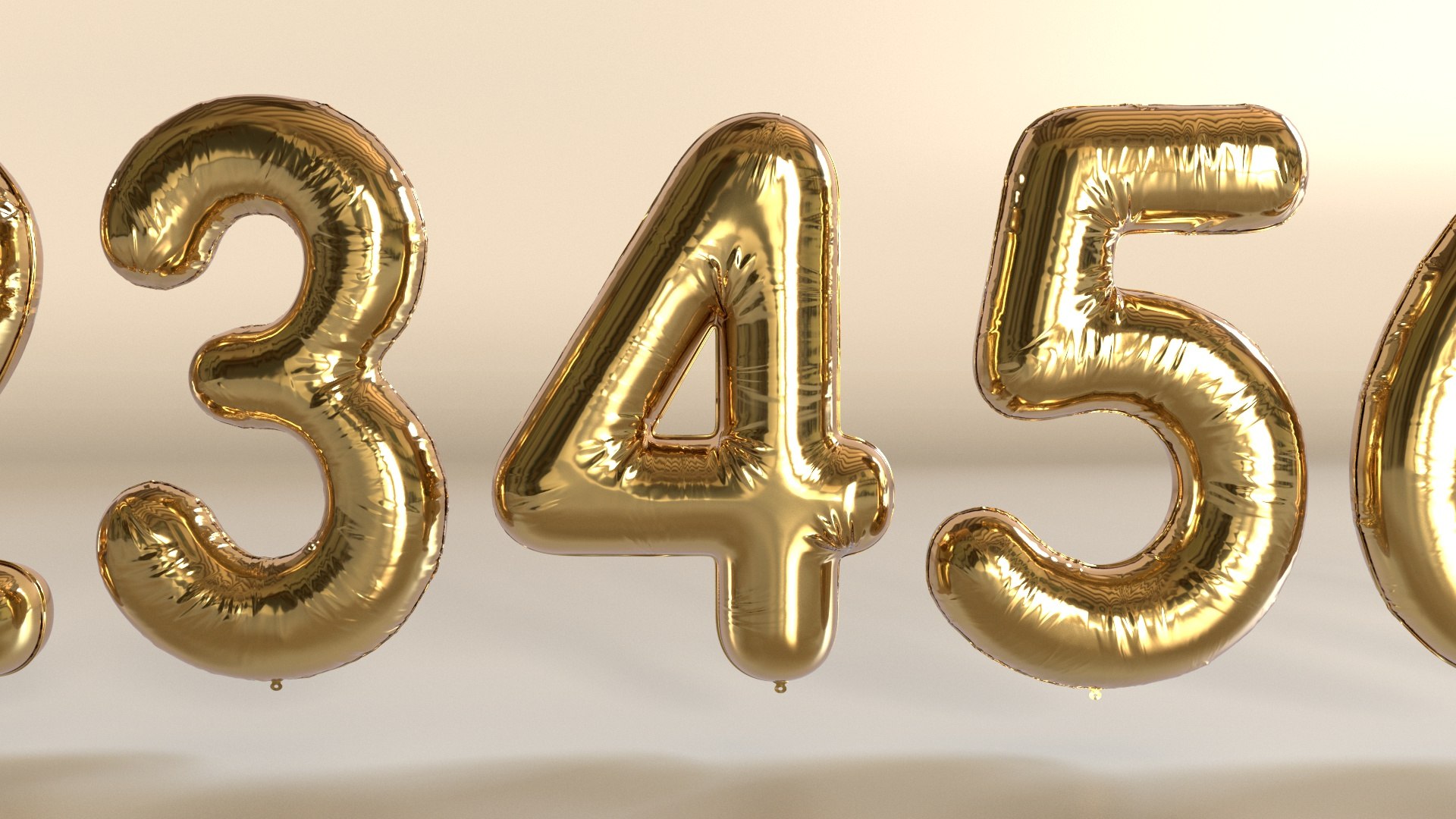 3D Balloon Foil Numbers Model - TurboSquid 1680745
