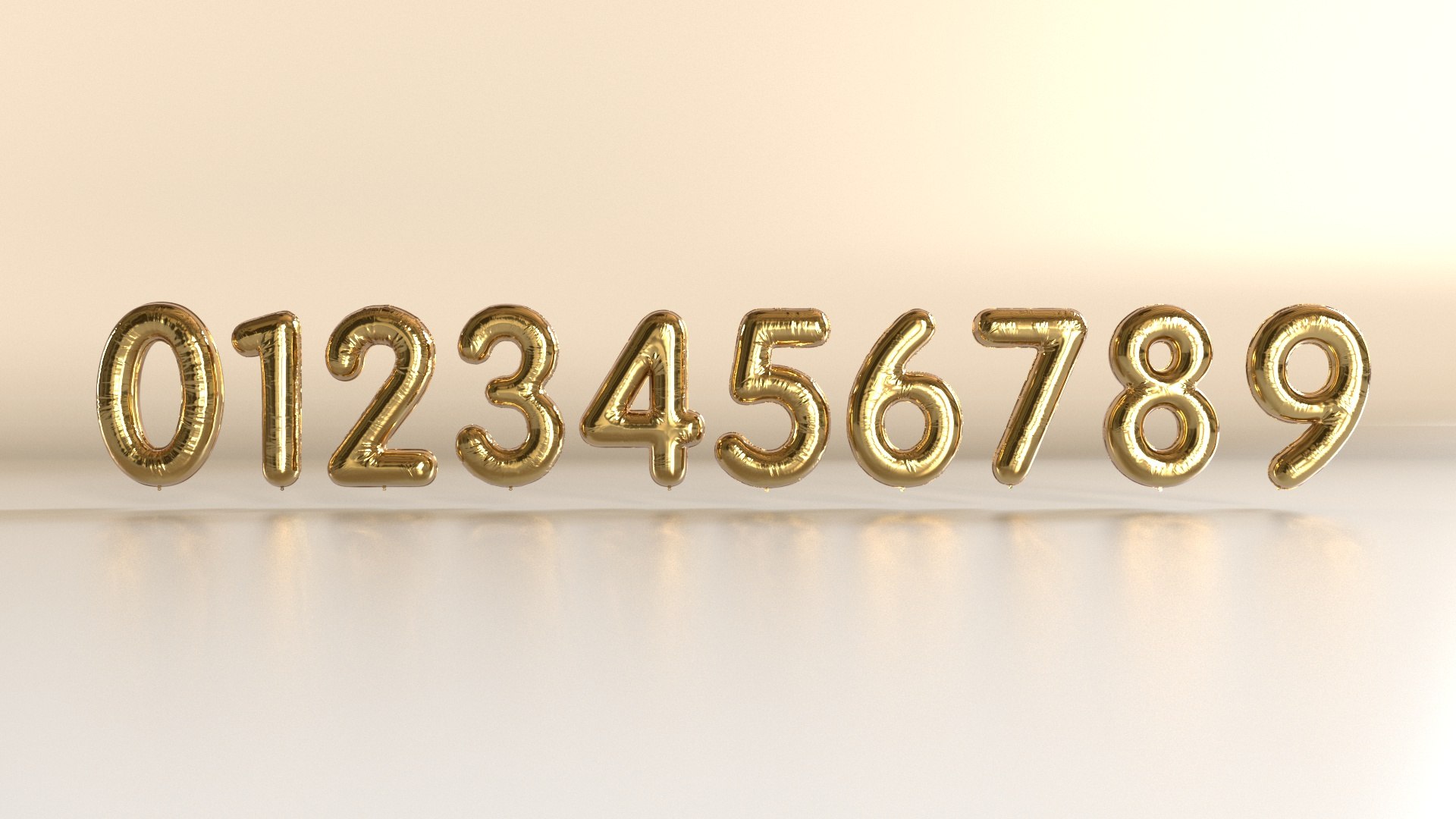 3D Balloon Foil Numbers Model - TurboSquid 1680745