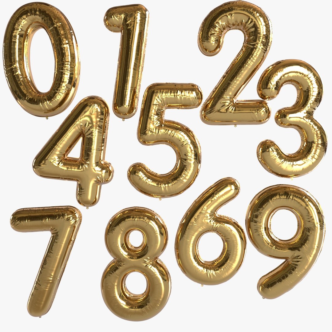 3D Balloon Foil Numbers Model - TurboSquid 1680745