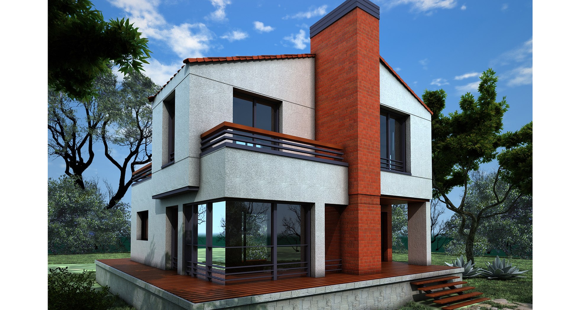 3D Minimal Modern House 3D Model Scene - TurboSquid 2194268