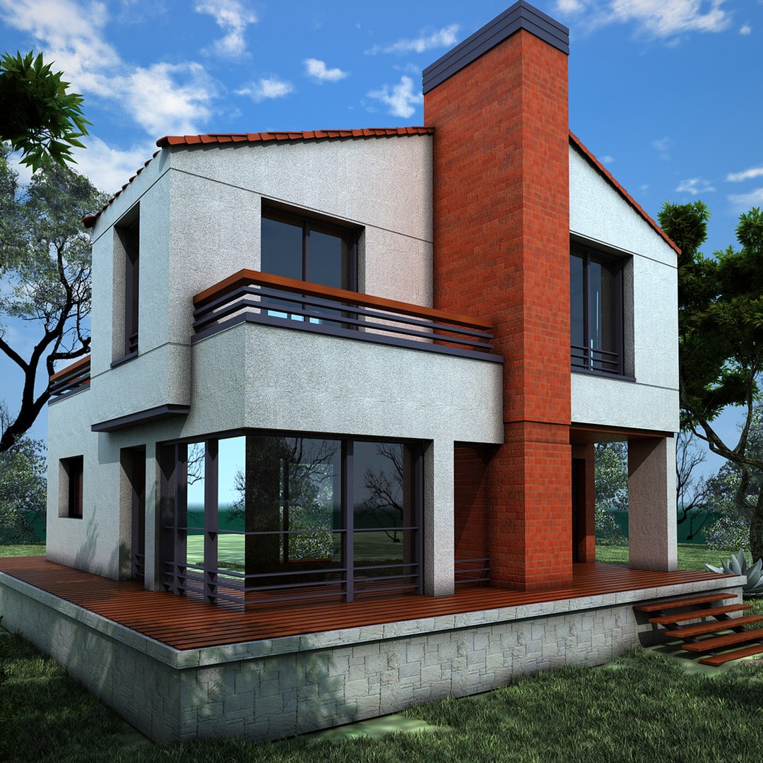 3D Minimal Modern House 3D Model Scene - TurboSquid 2194268