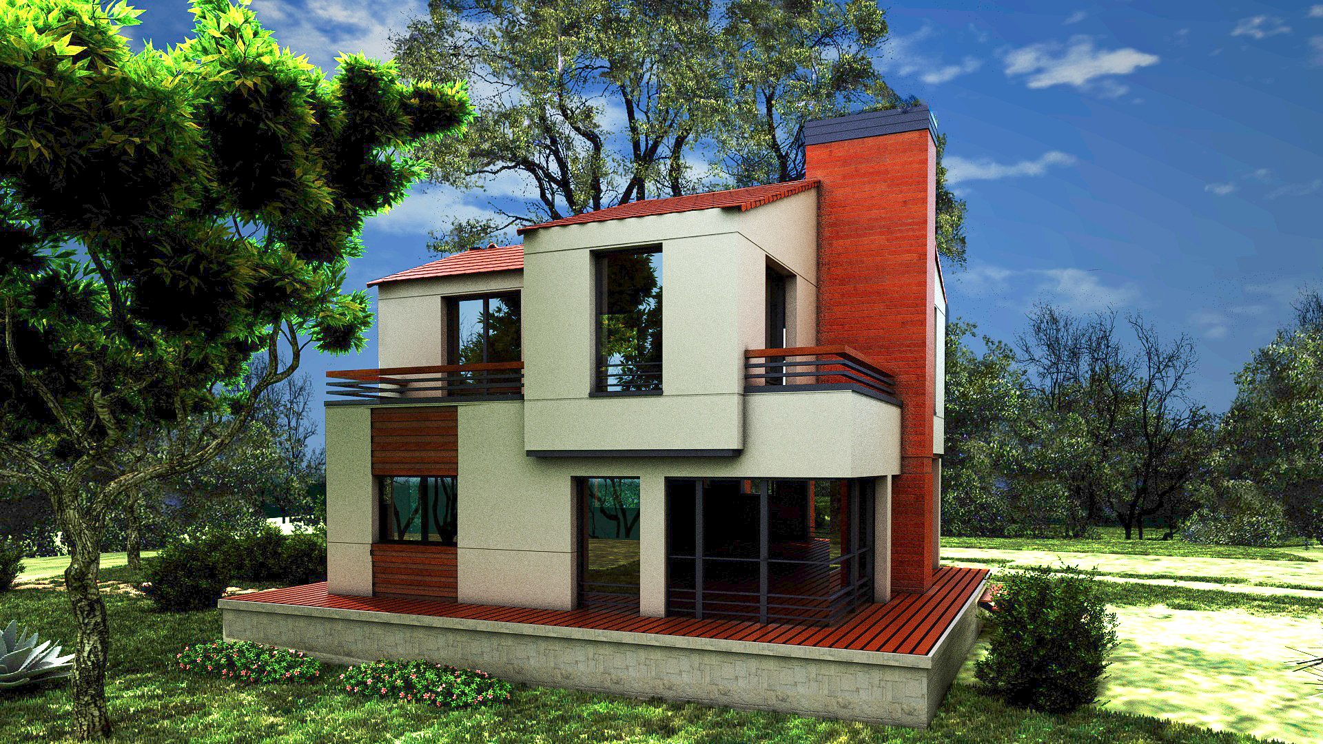 3D Minimal Modern House 3D Model Scene - TurboSquid 2194268