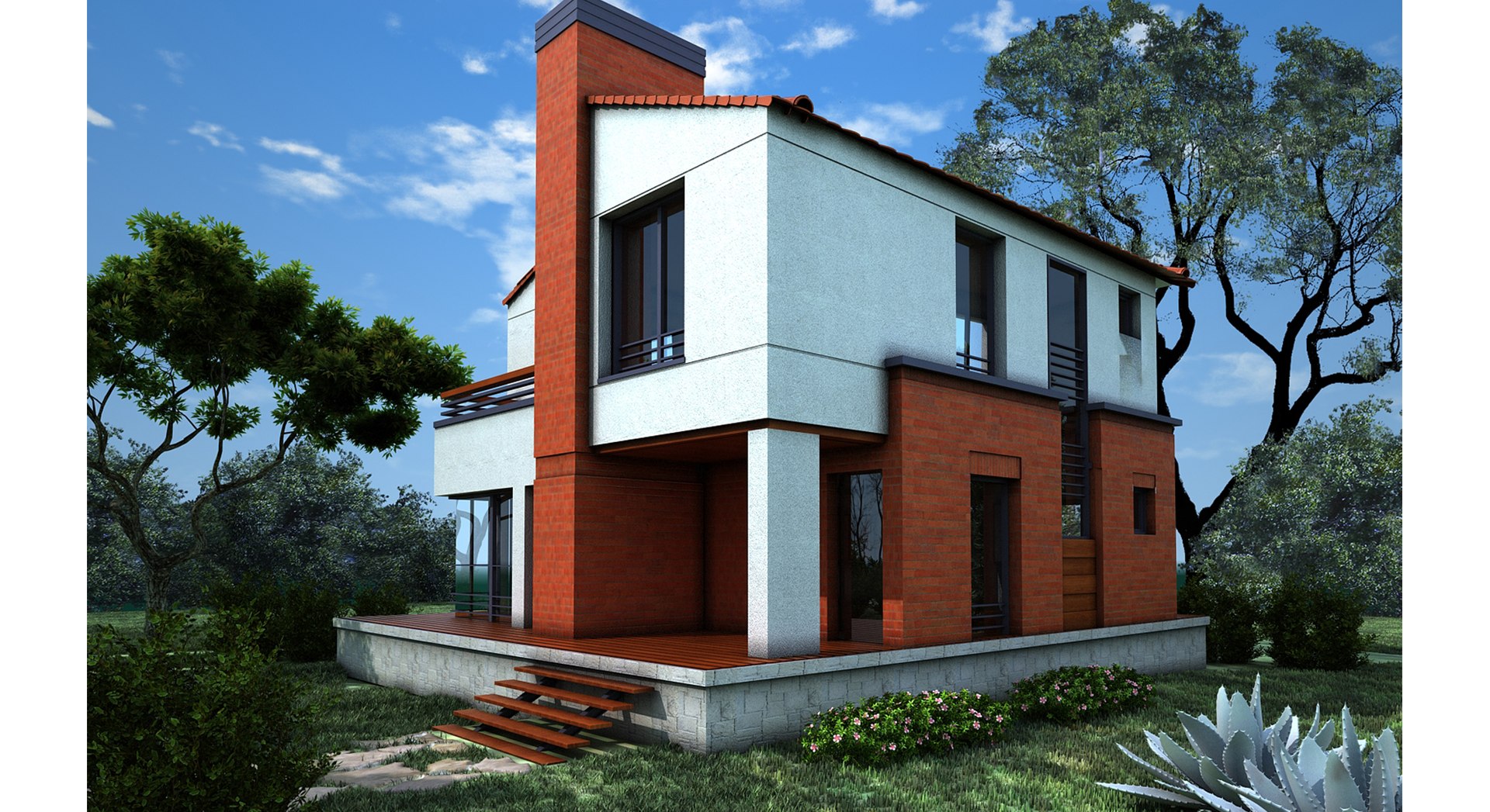 3D Minimal Modern House 3D Model Scene - TurboSquid 2194268