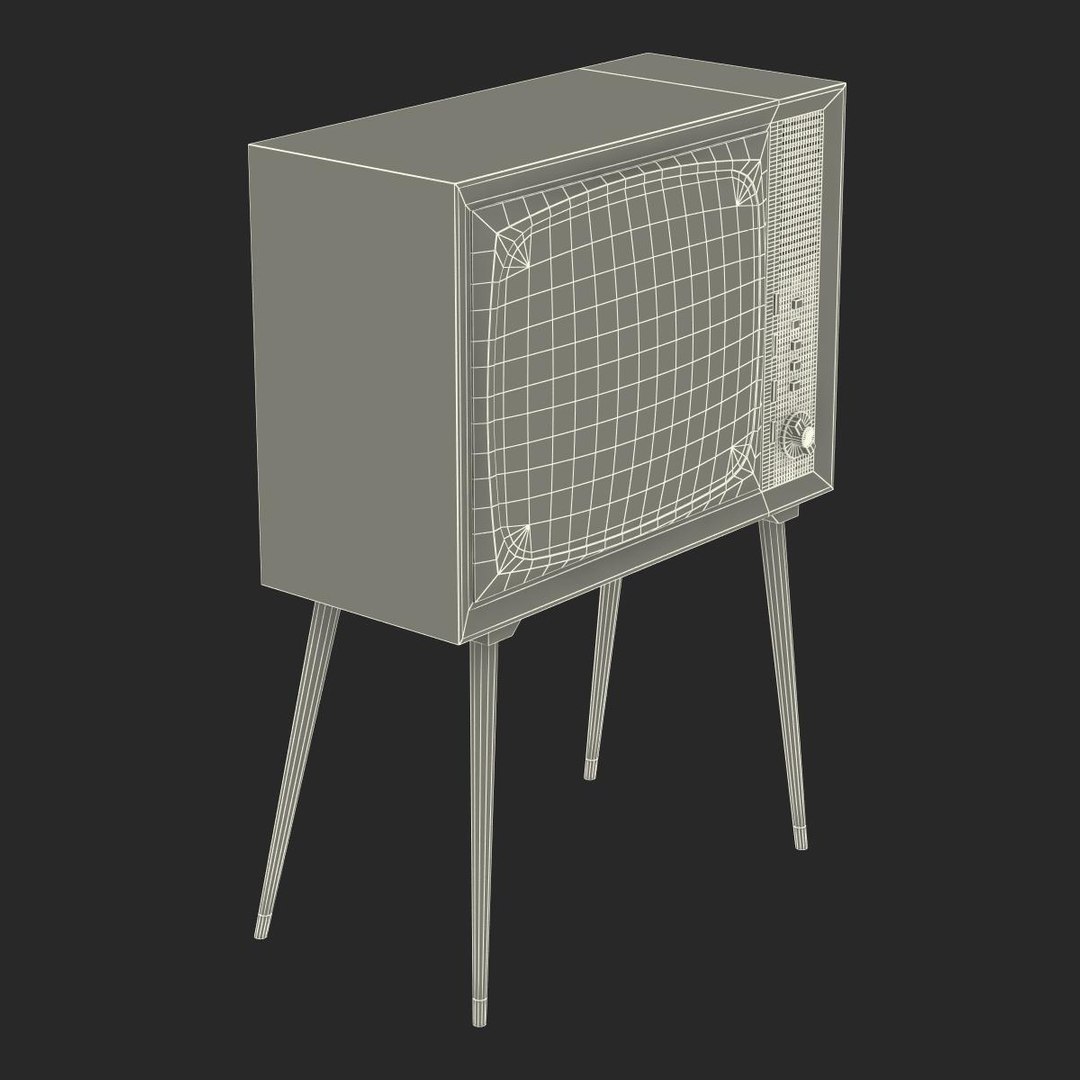 retro tv 2 3d model