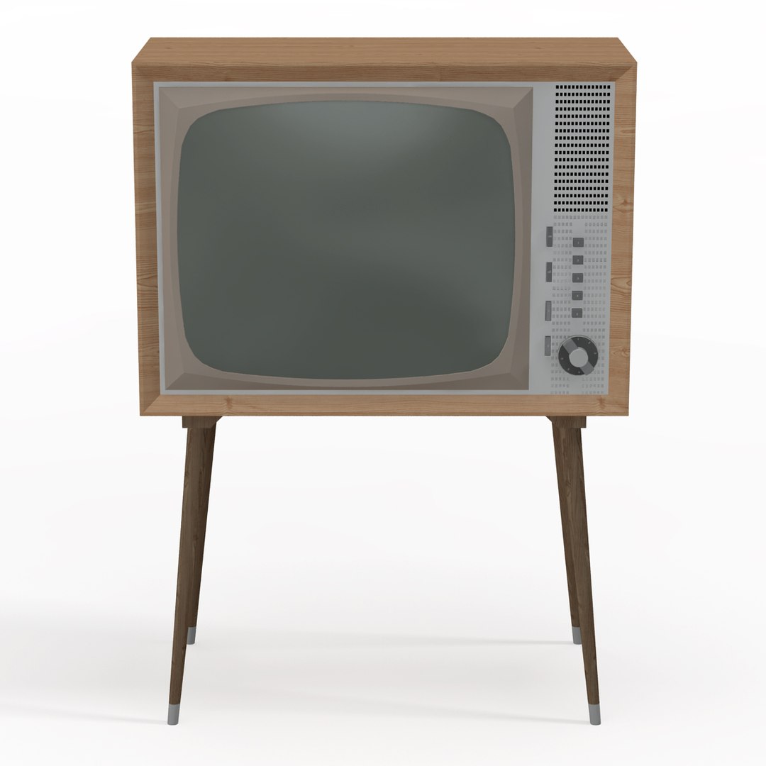 retro tv 2 3d model