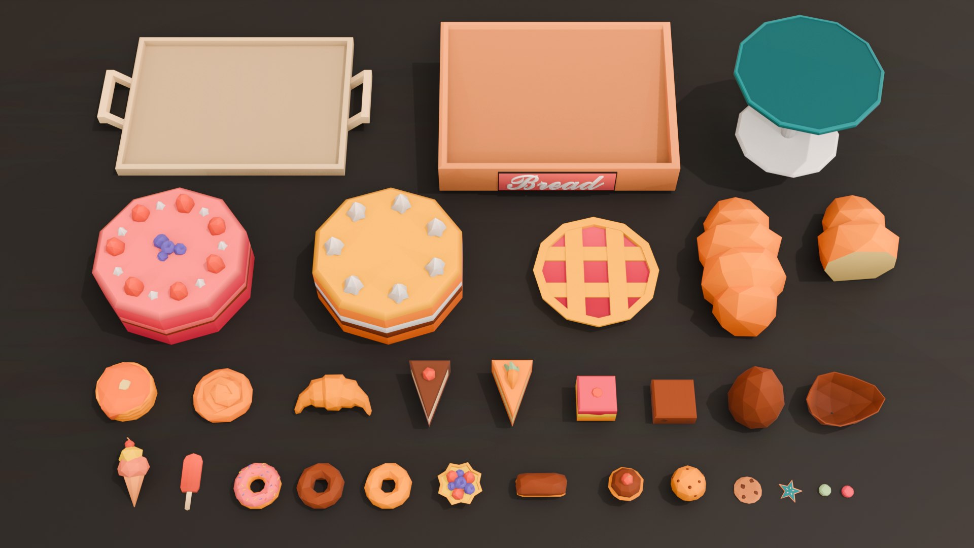 3D Model Bakery Pack -30 Assets Low Poly - TurboSquid 2399522
