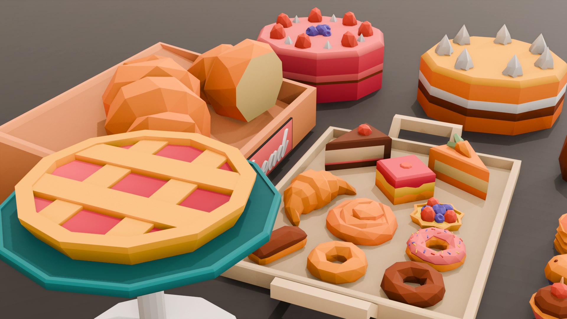 3D Model Bakery Pack -30 Assets Low Poly - TurboSquid 2399522