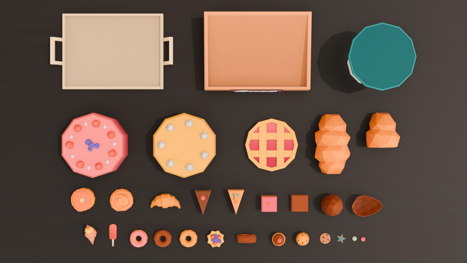 3D Model Bakery Pack -30 Assets Low Poly - TurboSquid 2399522