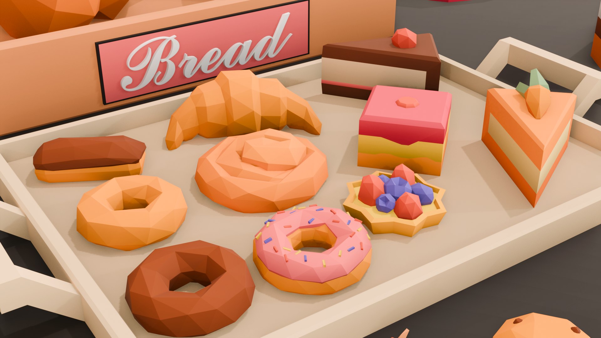 3D Model Bakery Pack -30 Assets Low Poly - TurboSquid 2399522