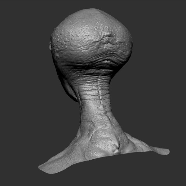3D ZBrush alien bust humanoid