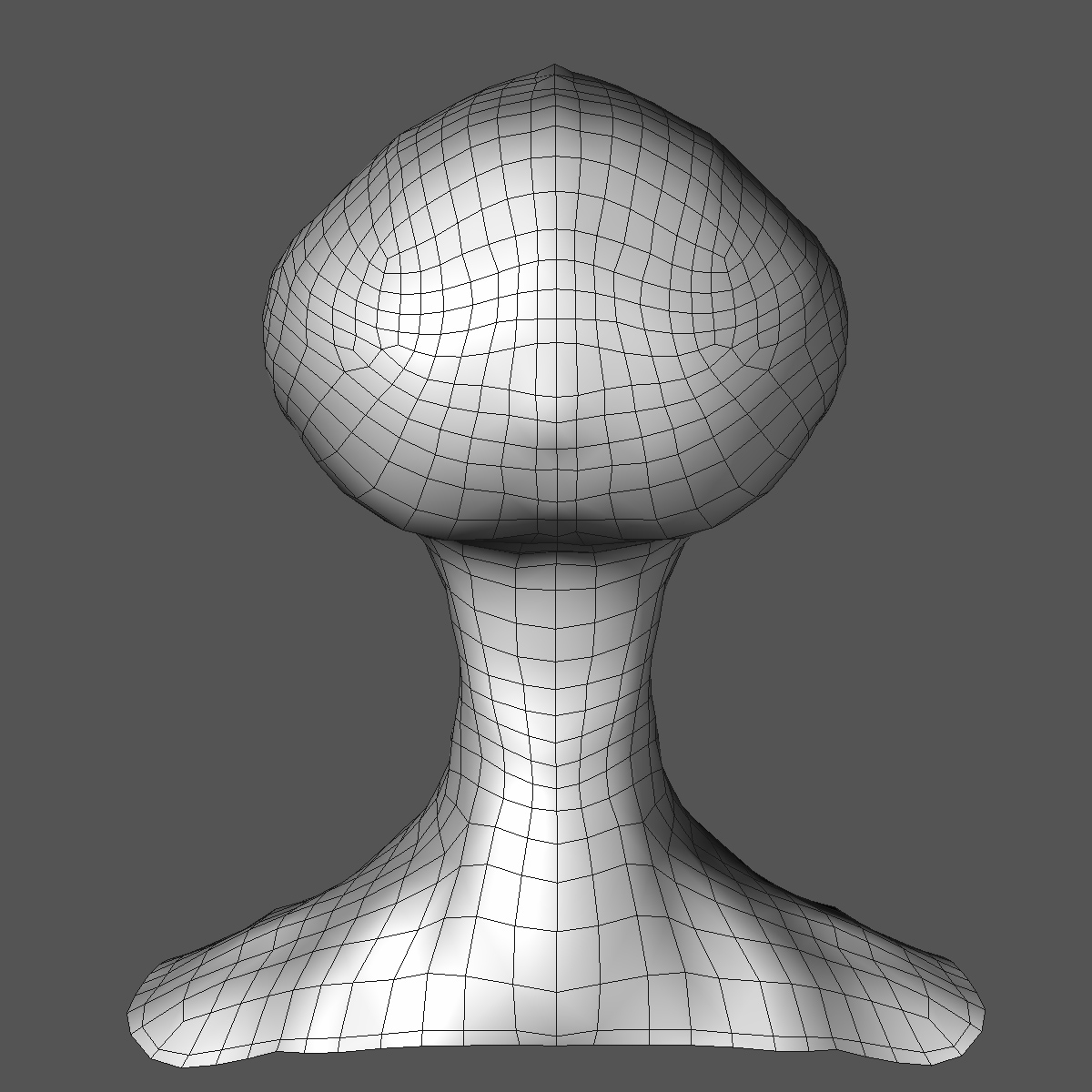 3D ZBrush alien bust humanoid