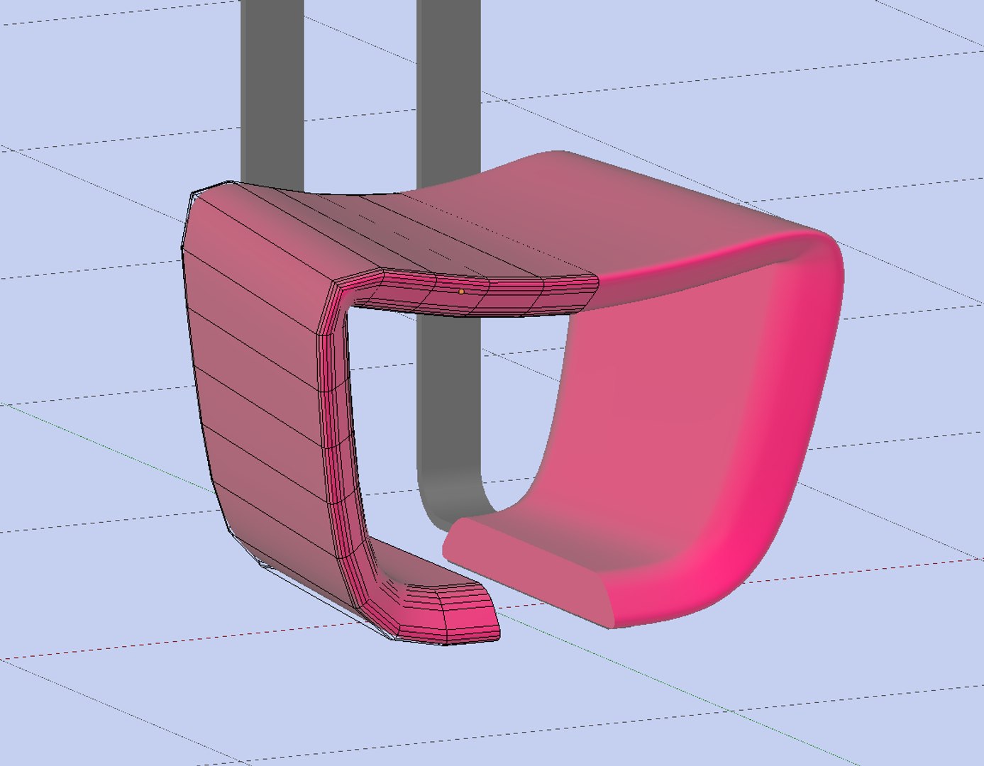 3D The Link Chair Chiny Fiberglass And Chrome 3D Model Model ...