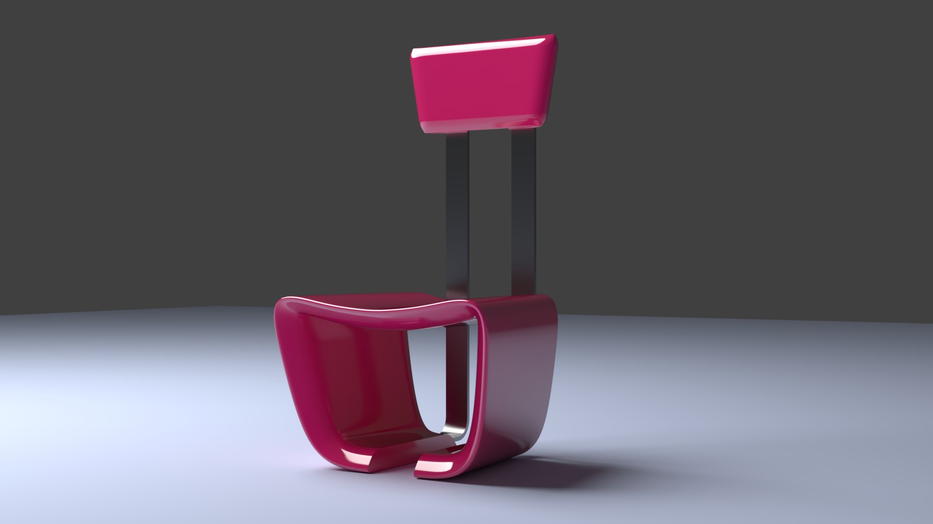 3D The Link Chair Chiny Fiberglass And Chrome 3D Model Model ...